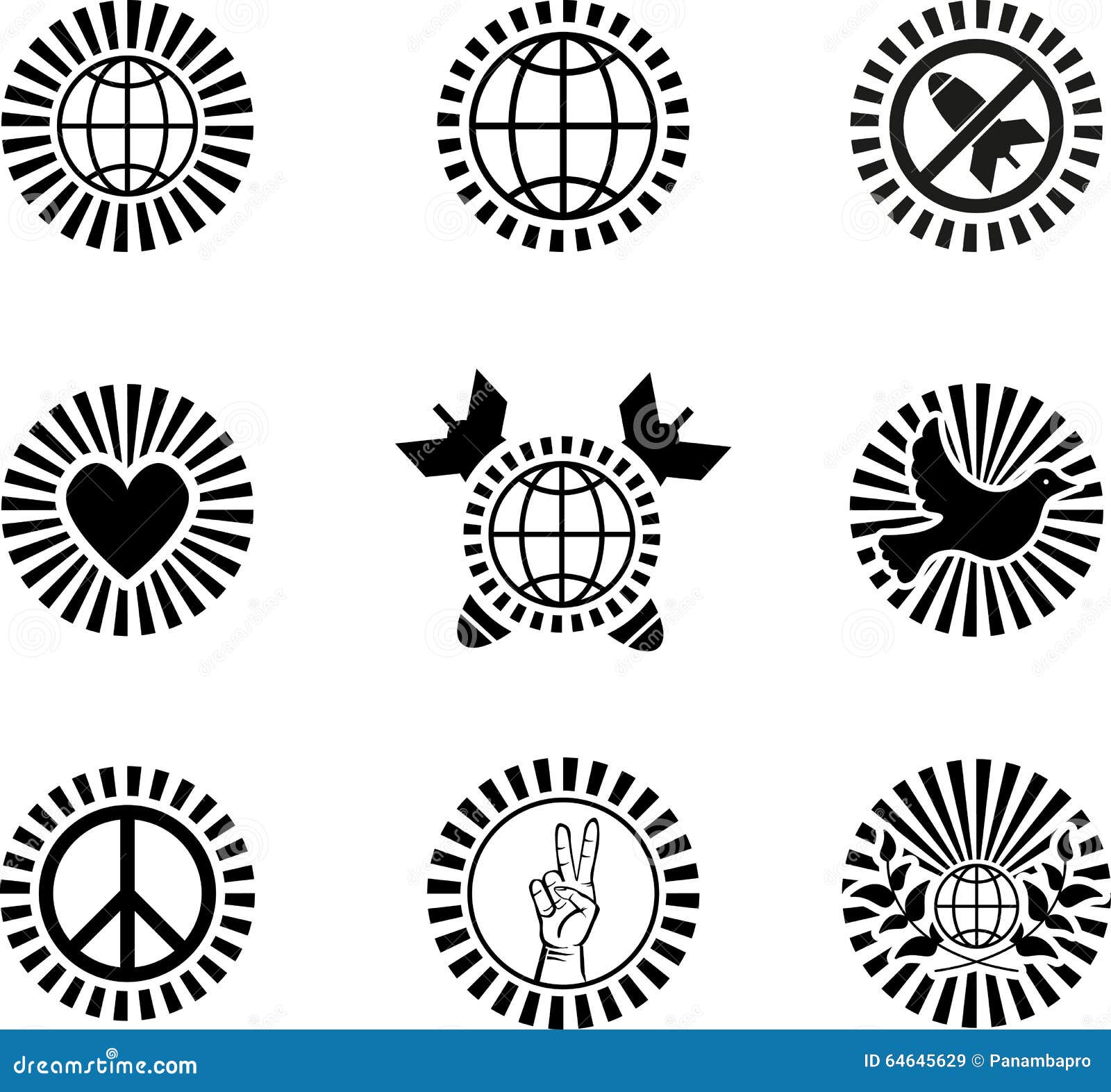 Peace sign stock vector. Illustration of icon, branch - 64645629