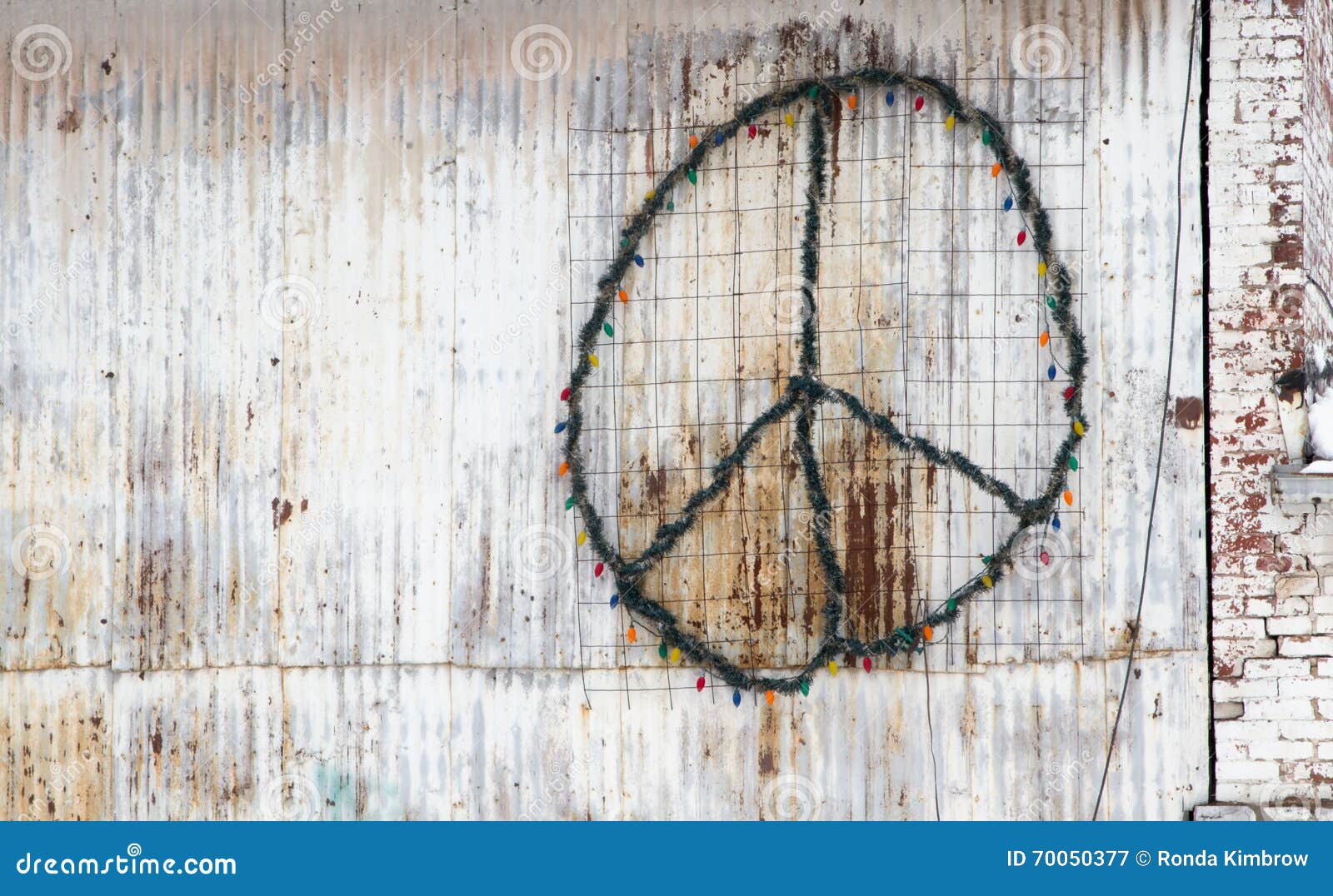 Peace Sign on the Side of a Building Stock Image - Image of negative ...