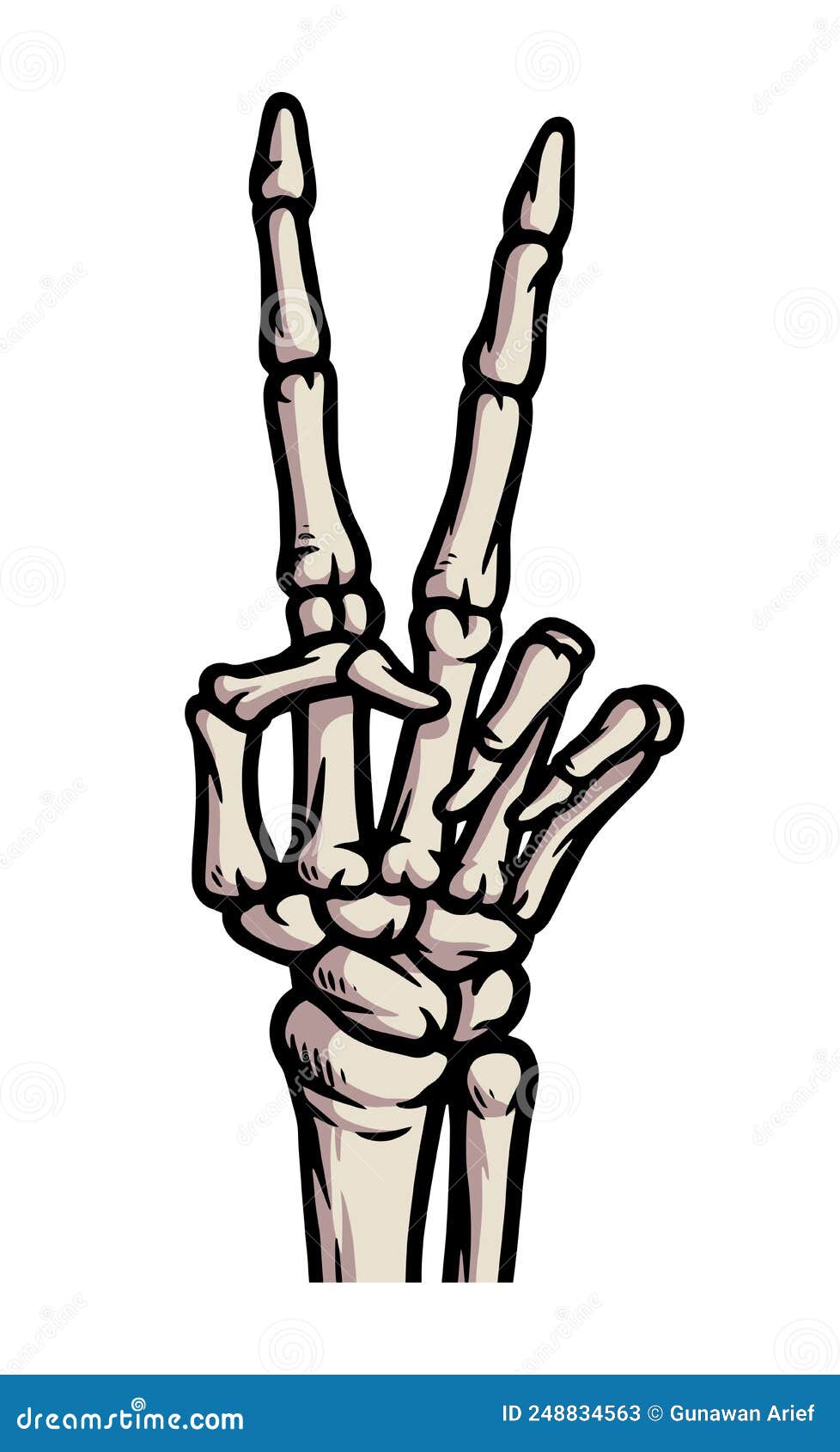 Peace Sign Skeleton Hand Vector Illustration Stock Vector ...