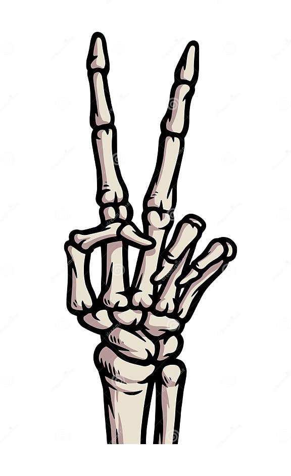 Peace Sign Skeleton Hand Vector Illustration Stock Vector ...