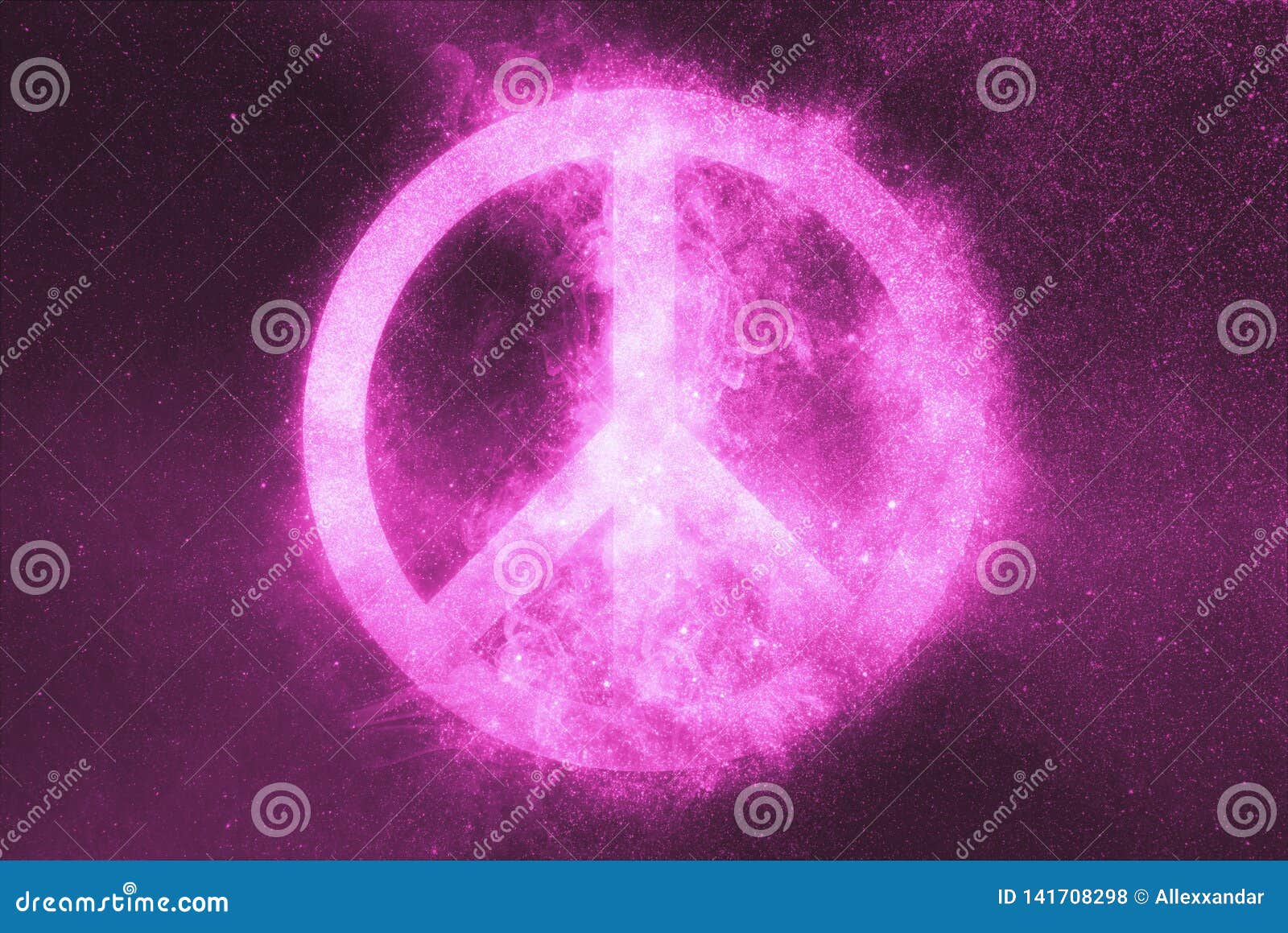 Peace Sign, Peace Symbol . Abstract Night Sky Background Stock ...