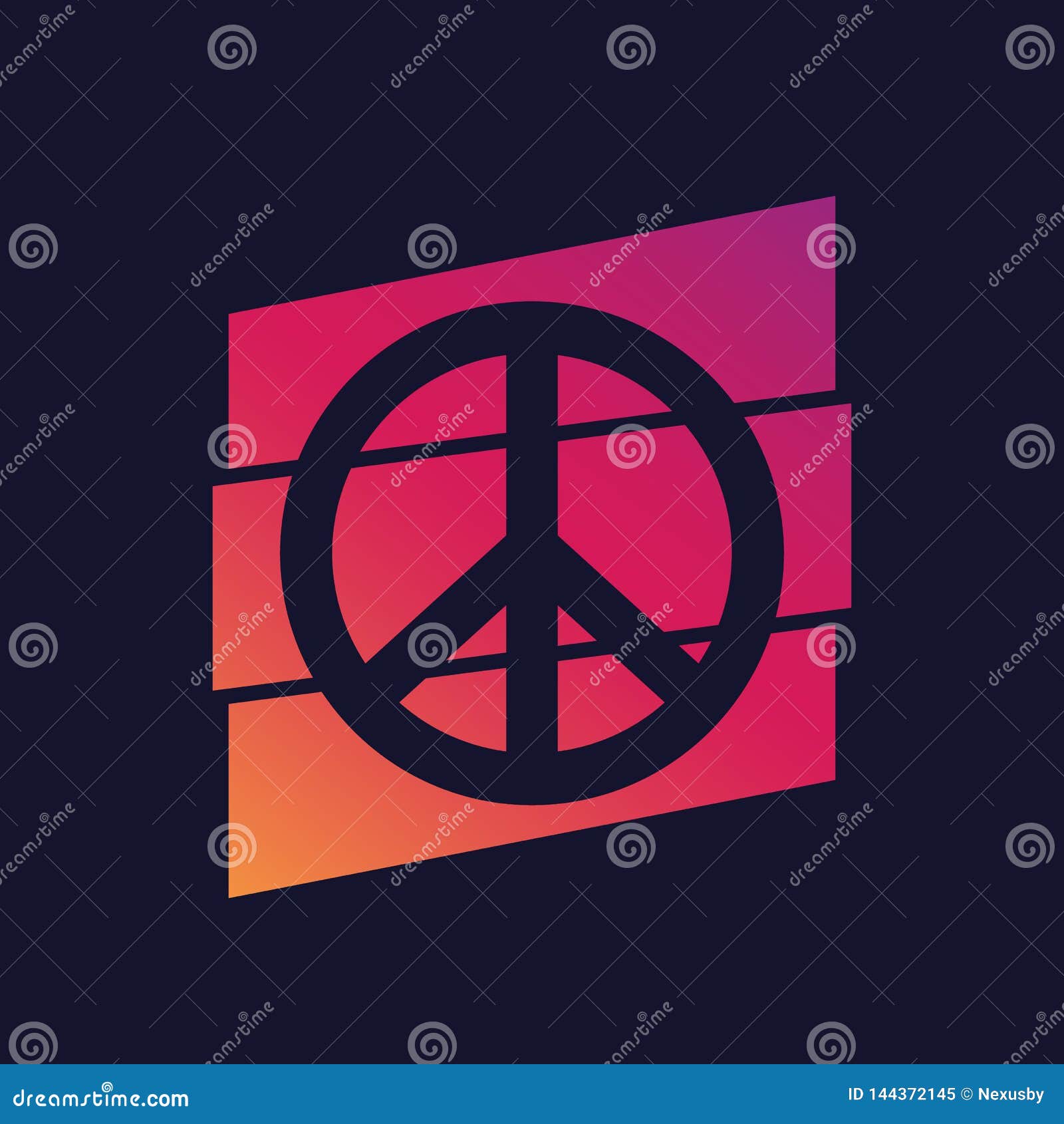 Peace sign, vector poster stock vector. Illustration of sign - 144372145