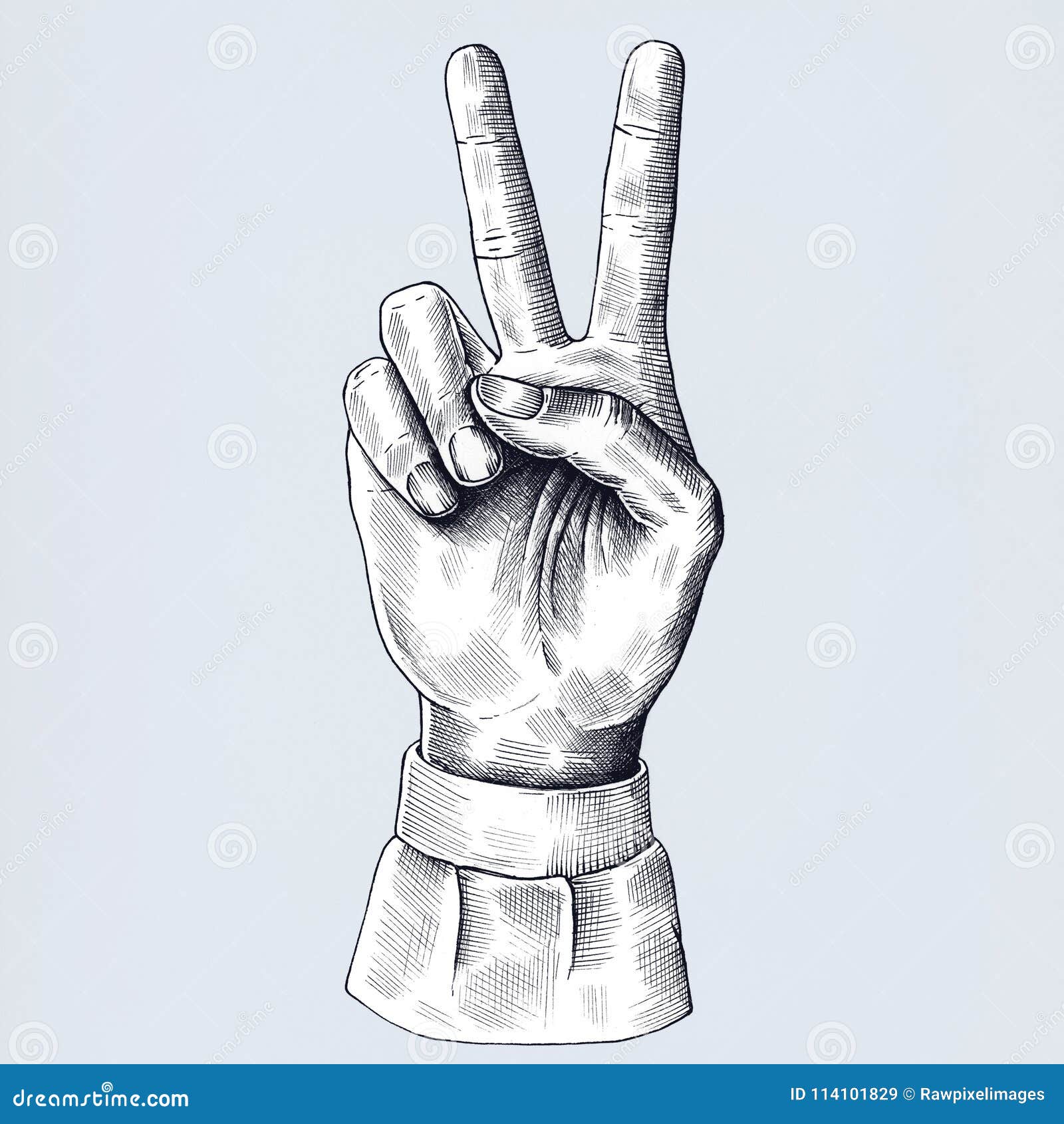 Peace Sign Vintage Style Illustration Stock Illustration - Illustration ...