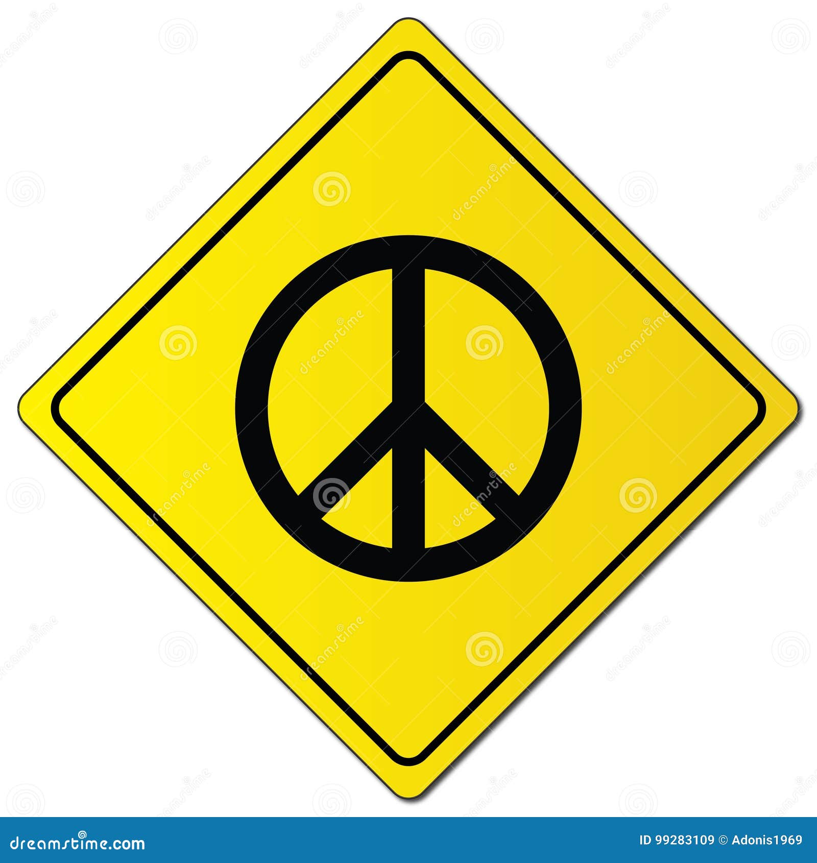 Peace sign on yellow sign stock vector. Illustration of graphics - 99283109