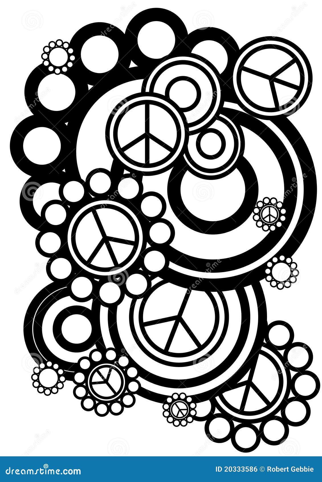 Peace Signs and Circles stock illustration. Illustration of abstract ...