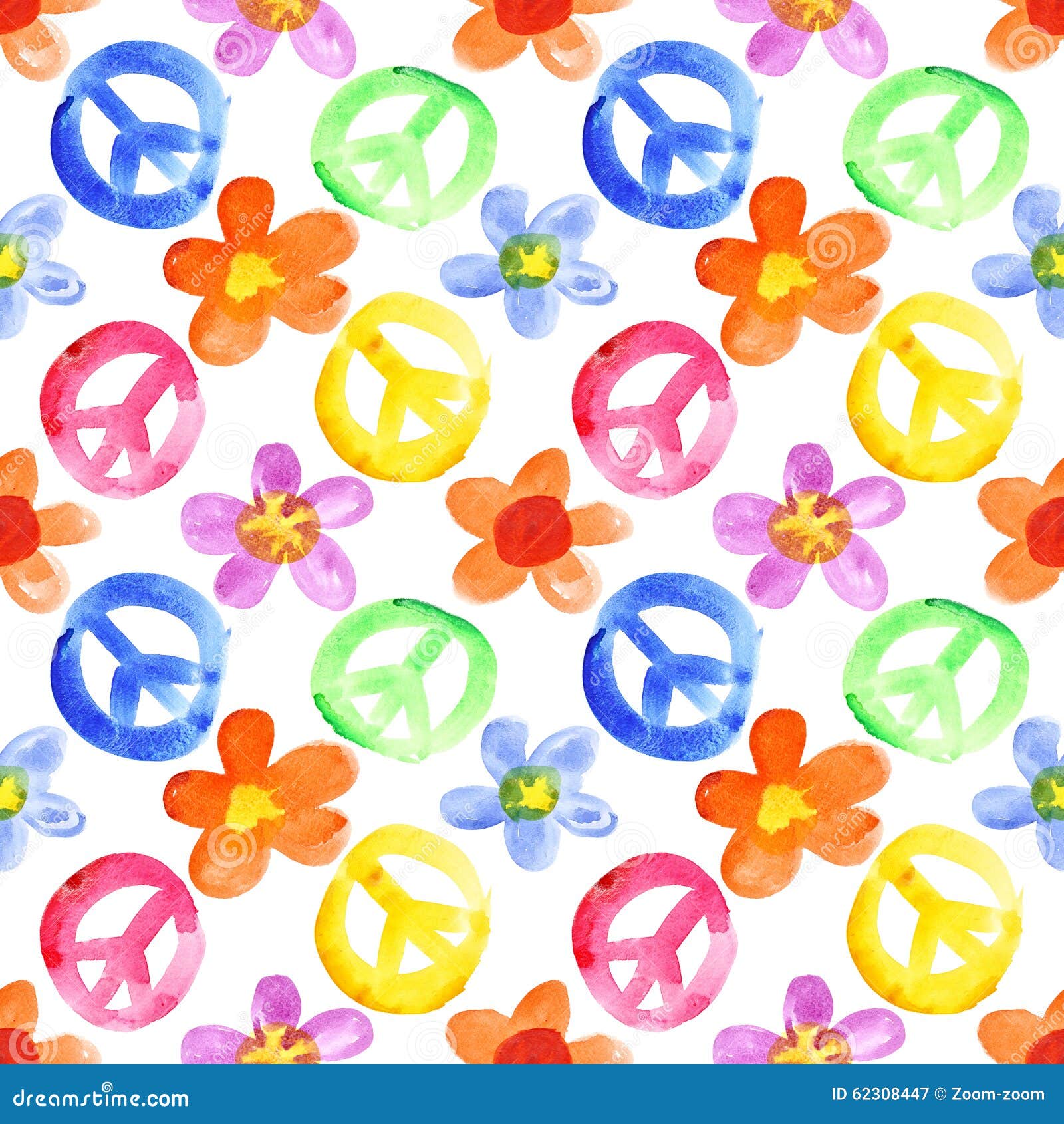 Peace signs and flowers stock illustration. Illustration of sign - 62308447