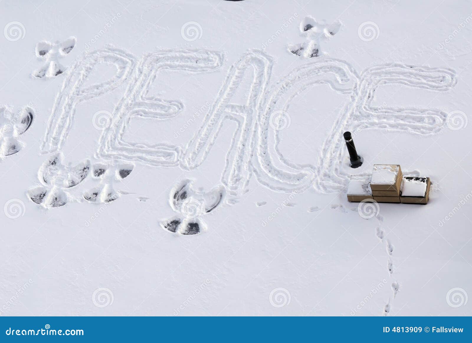 Peace on snow stock image. Image of pigeon, mark, snow - 4813909