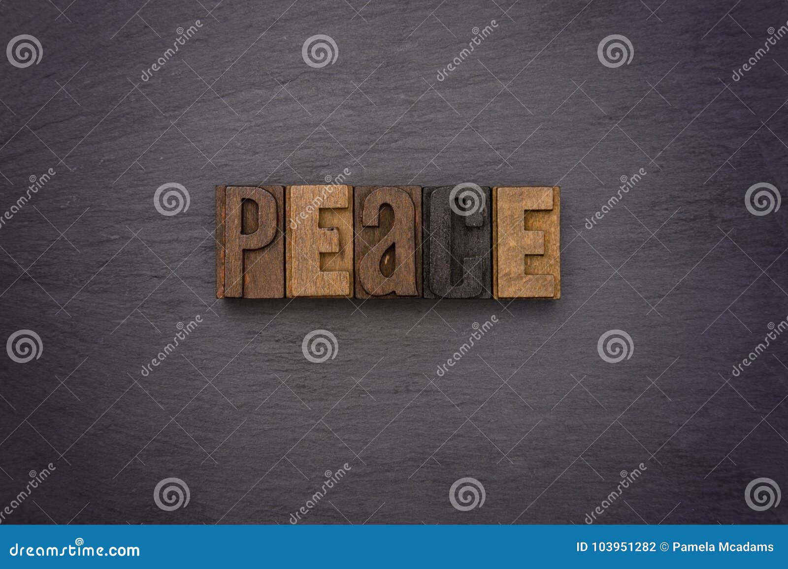 Peace Spelled Out in Type Set Stock Photo - Image of spelled, black ...