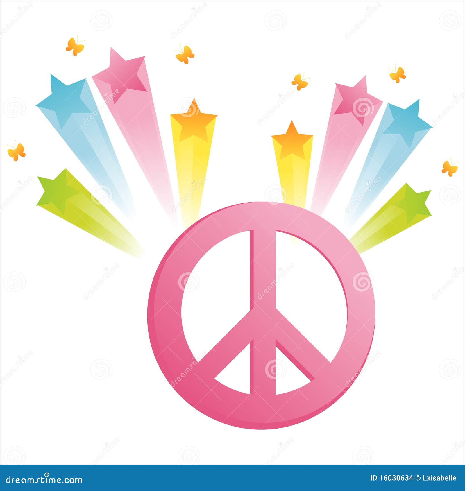 Peace with star splash stock vector. Illustration of isolated - 16030634