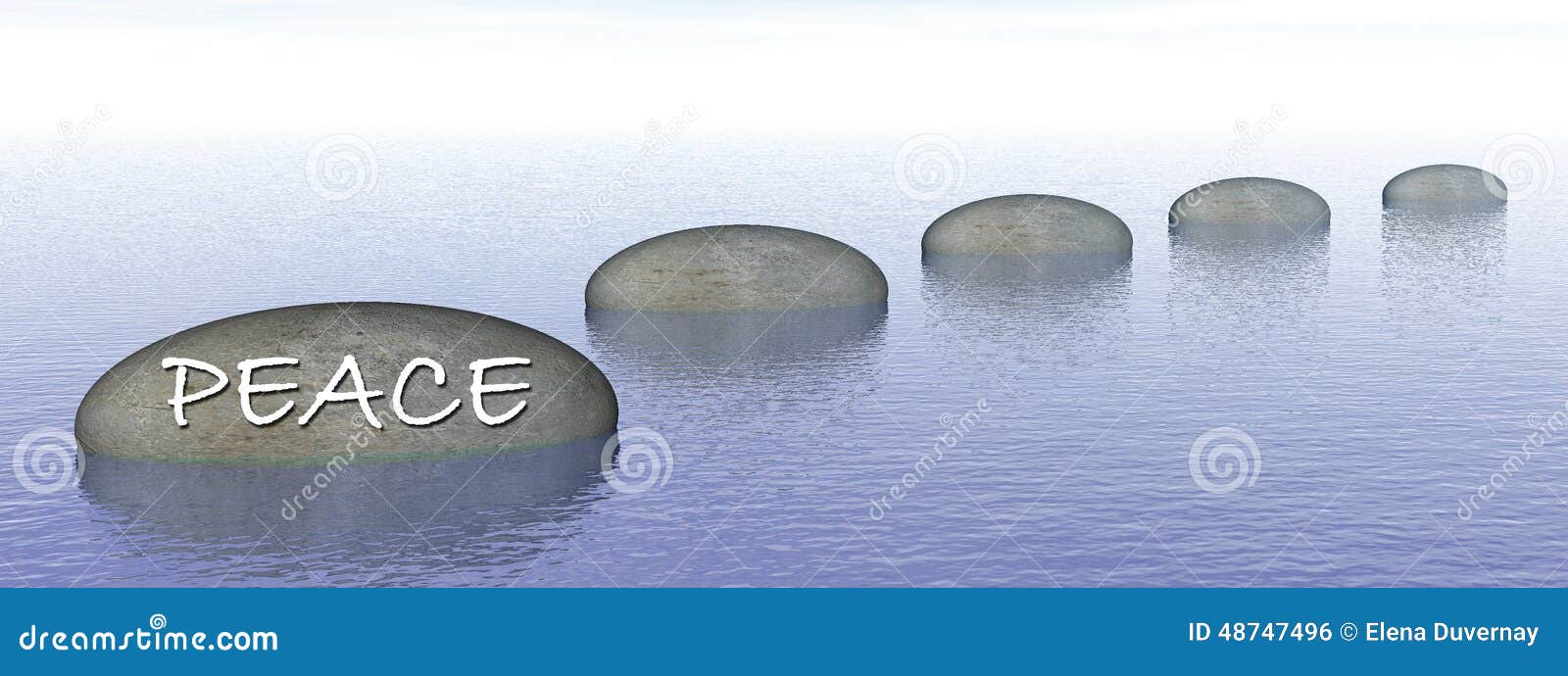 Peace on stone - 3D render stock illustration. Illustration of peace ...