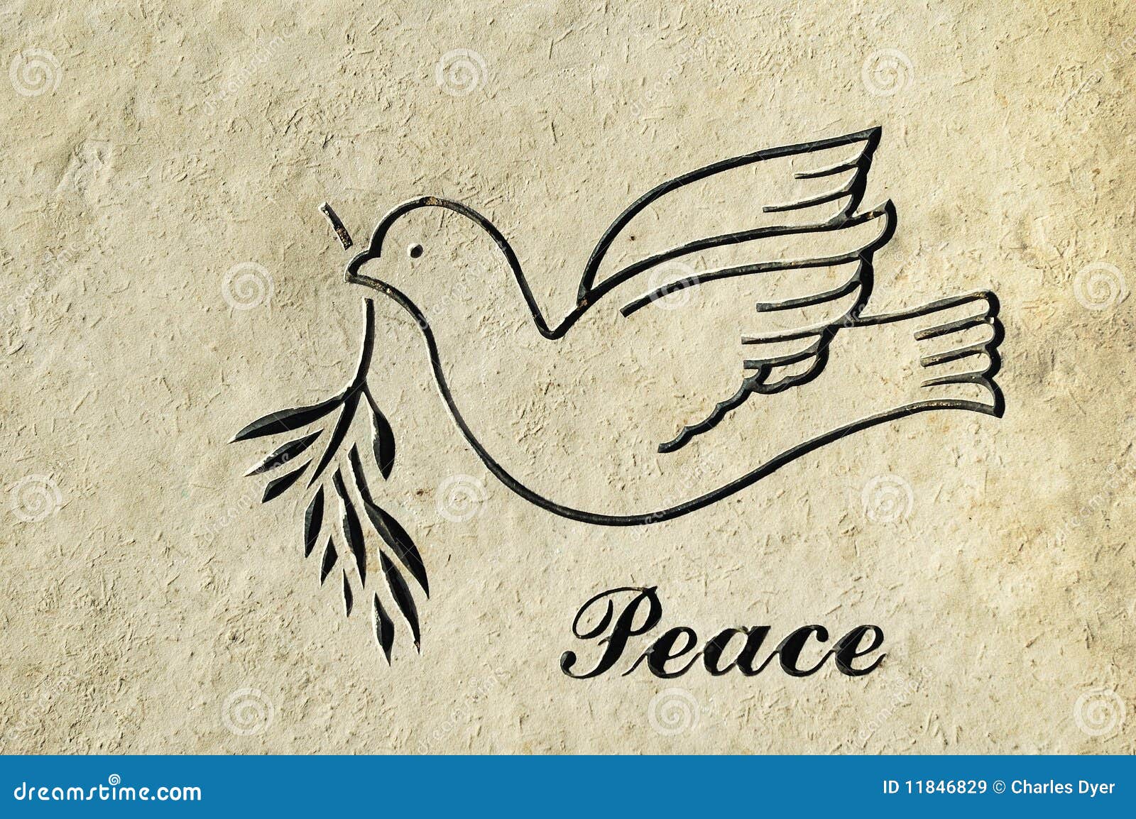 Peace Stone Etching stock image. Image of religion, etched - 11846829