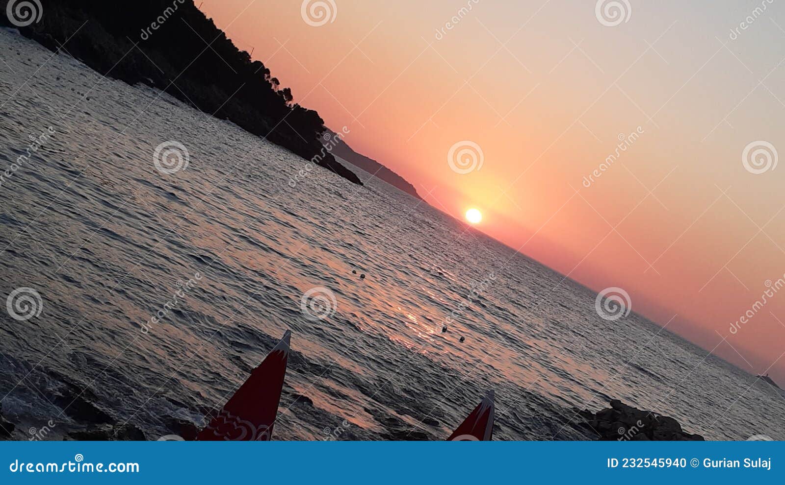 Peace Sunset Ksamil Albania Wonderful Stock Photo - Image of blue ...