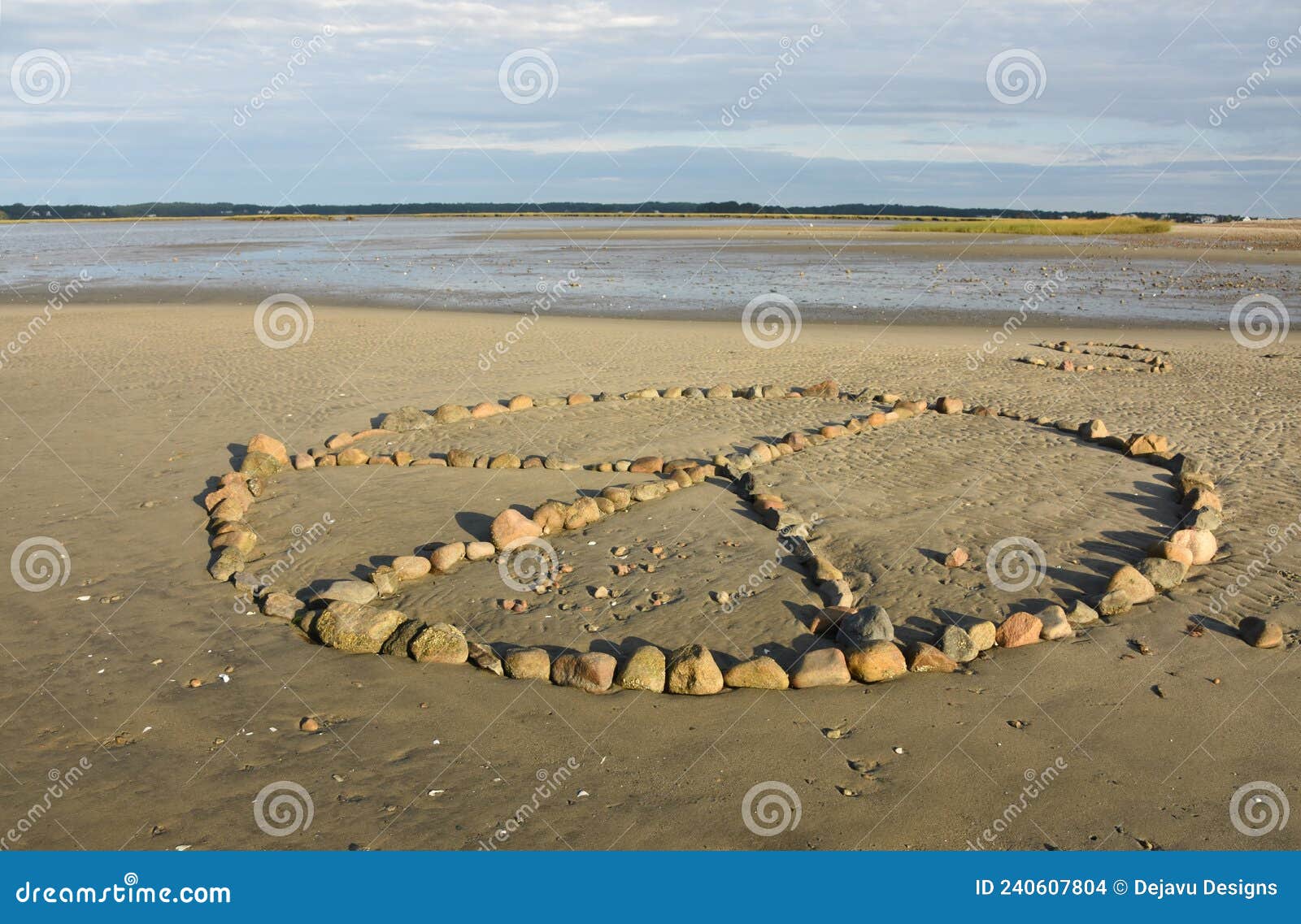 Peace Symbol on a Beach Made Out of Rocks Stock Photo - Image of ...