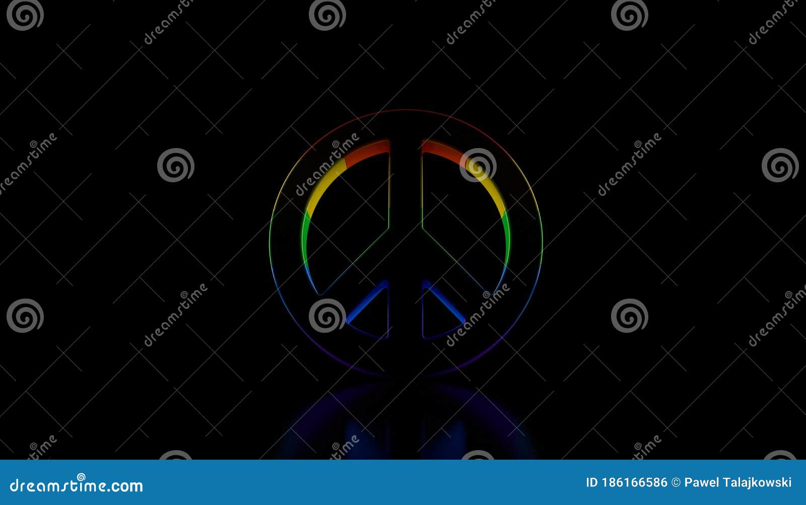 Peace Symbol on Black Background Stock Illustration - Illustration of ...