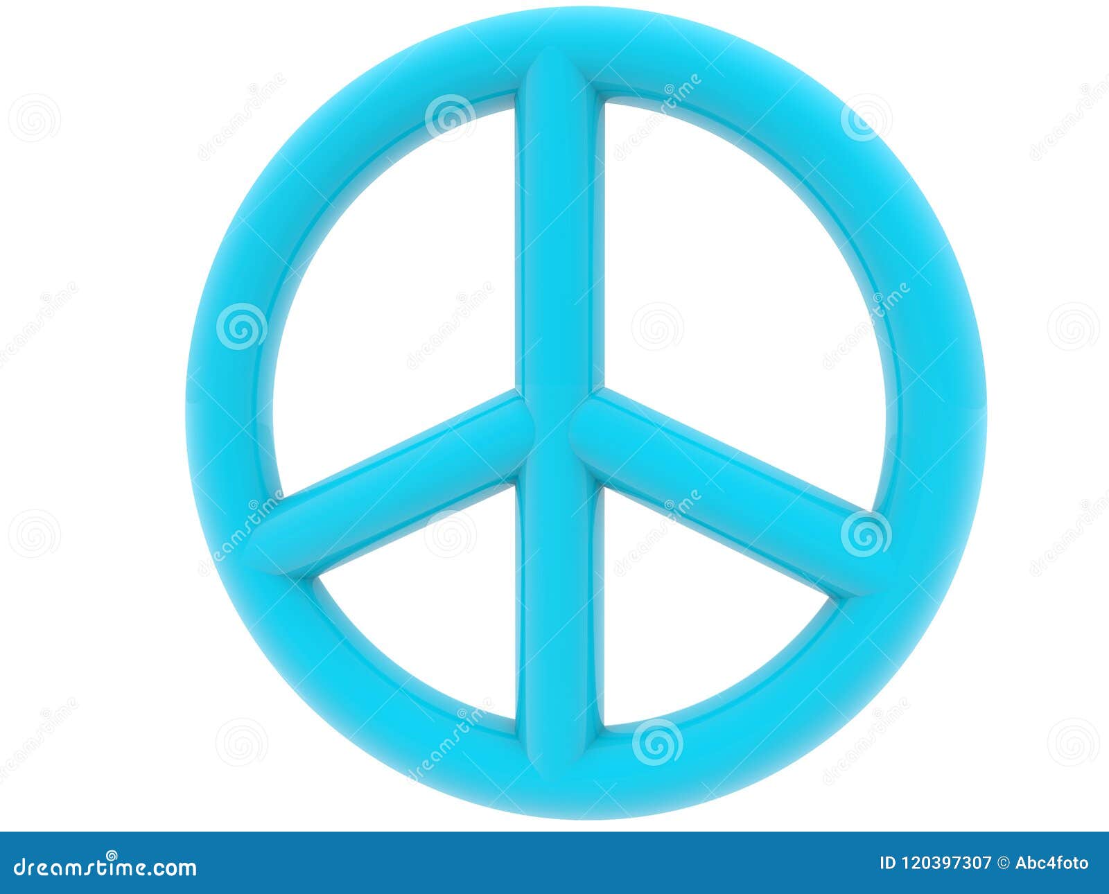 Peace Symbol in Blue on White Stock Illustration - Illustration of ...