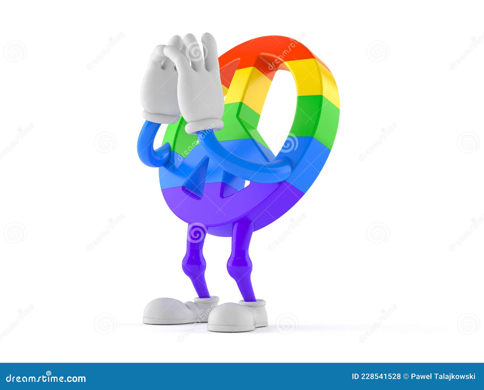 Peace Symbol Character Shouting Stock Illustration - Illustration of ...