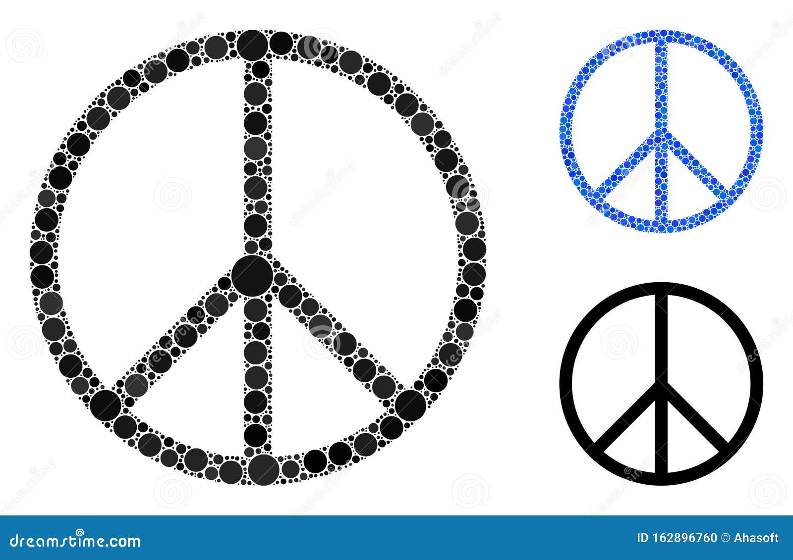 Peace Symbol Composition Icon of Circle Dots Stock Illustration ...