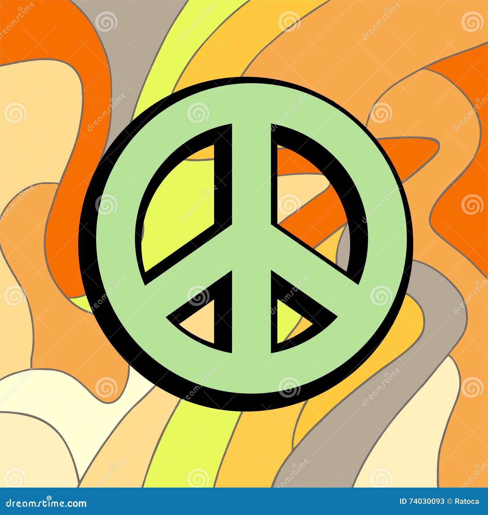 Peace symbol stock vector. Illustration of graphic, hippie - 74030093