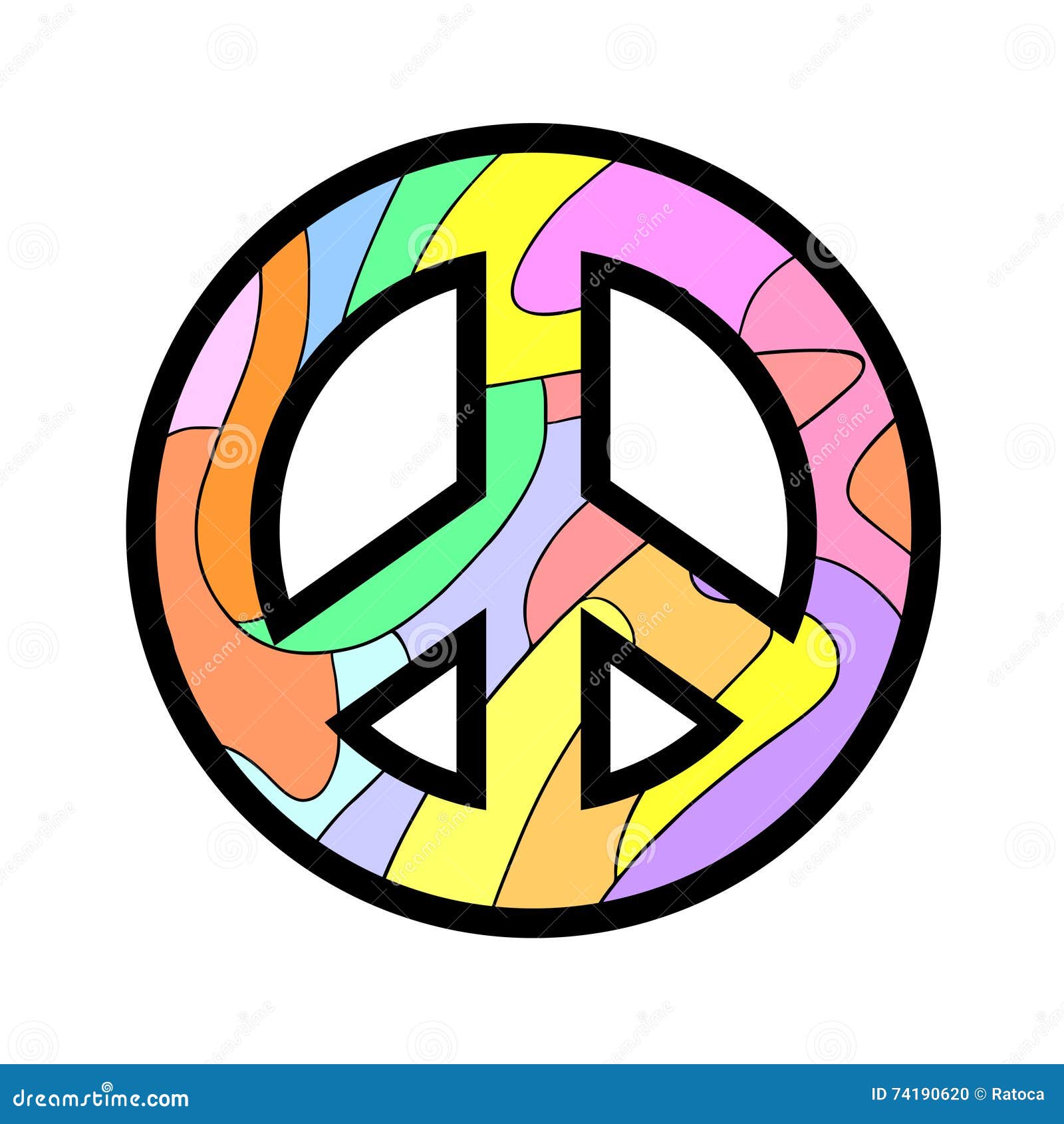 Peace symbol stock vector. Illustration of party, music - 74190620