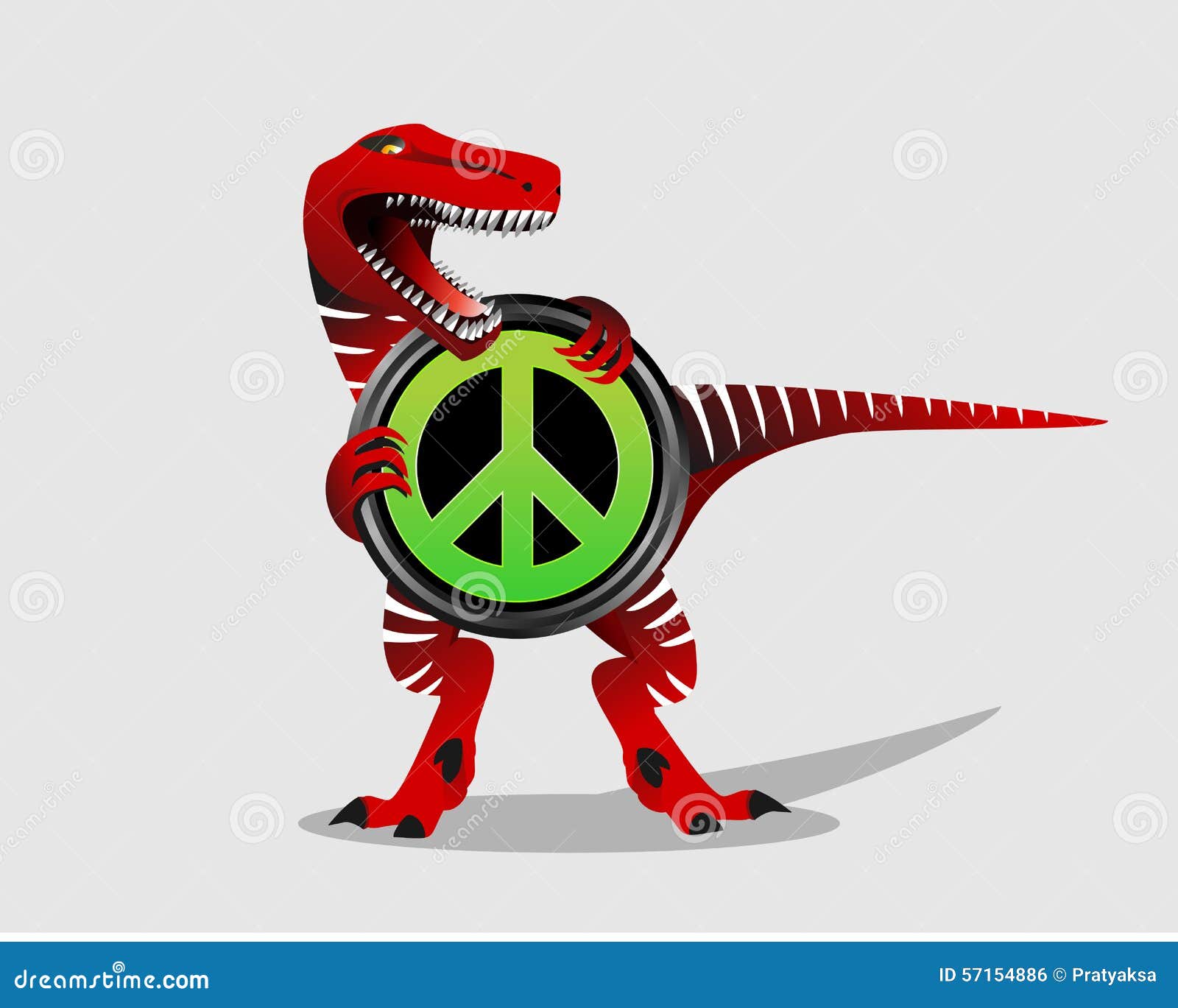 Peace Symbol with Dinosaur. Peace Sign. T-rex Stock Vector ...