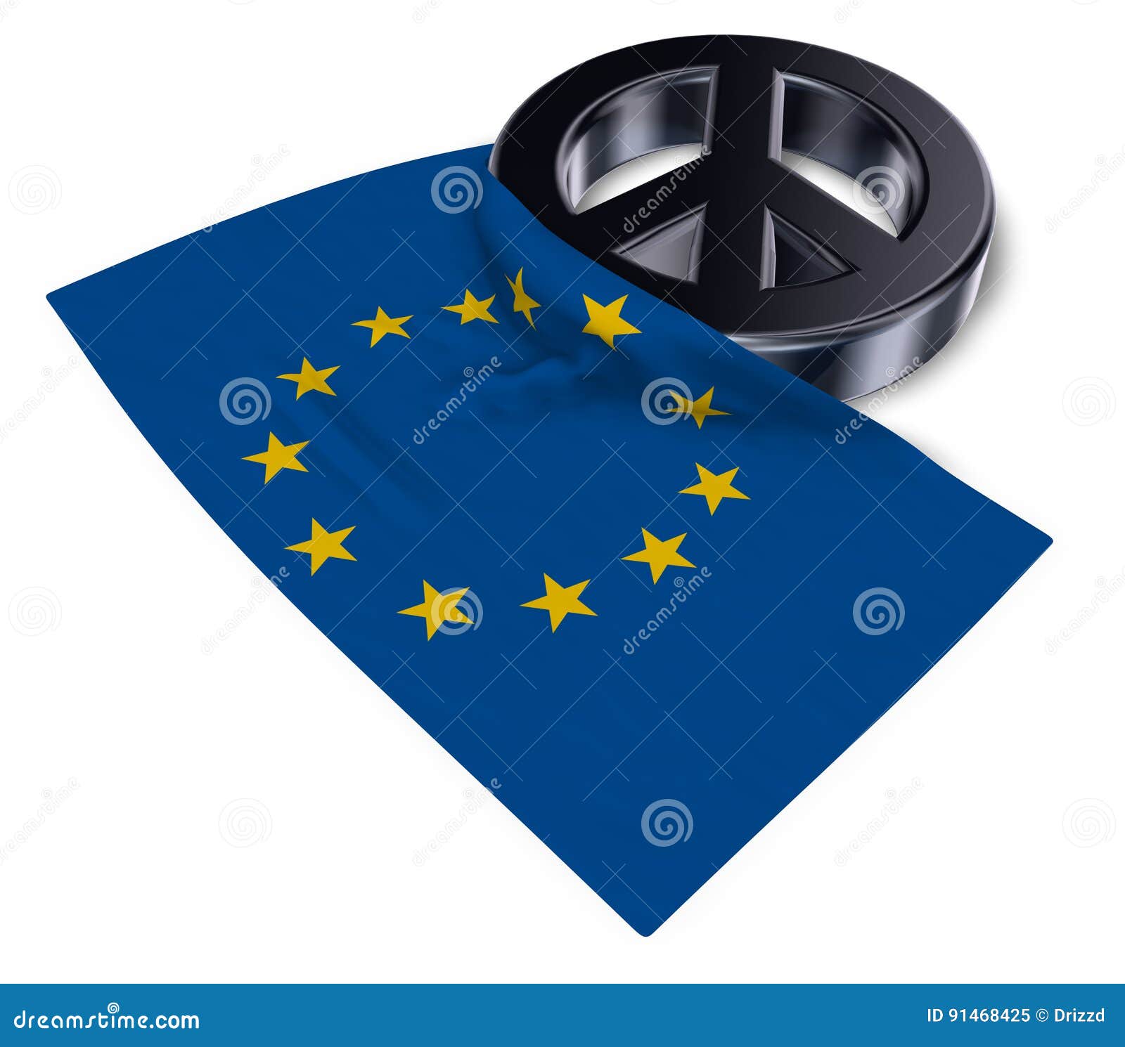 Peace Symbol and Flag of the European Union Stock Illustration ...