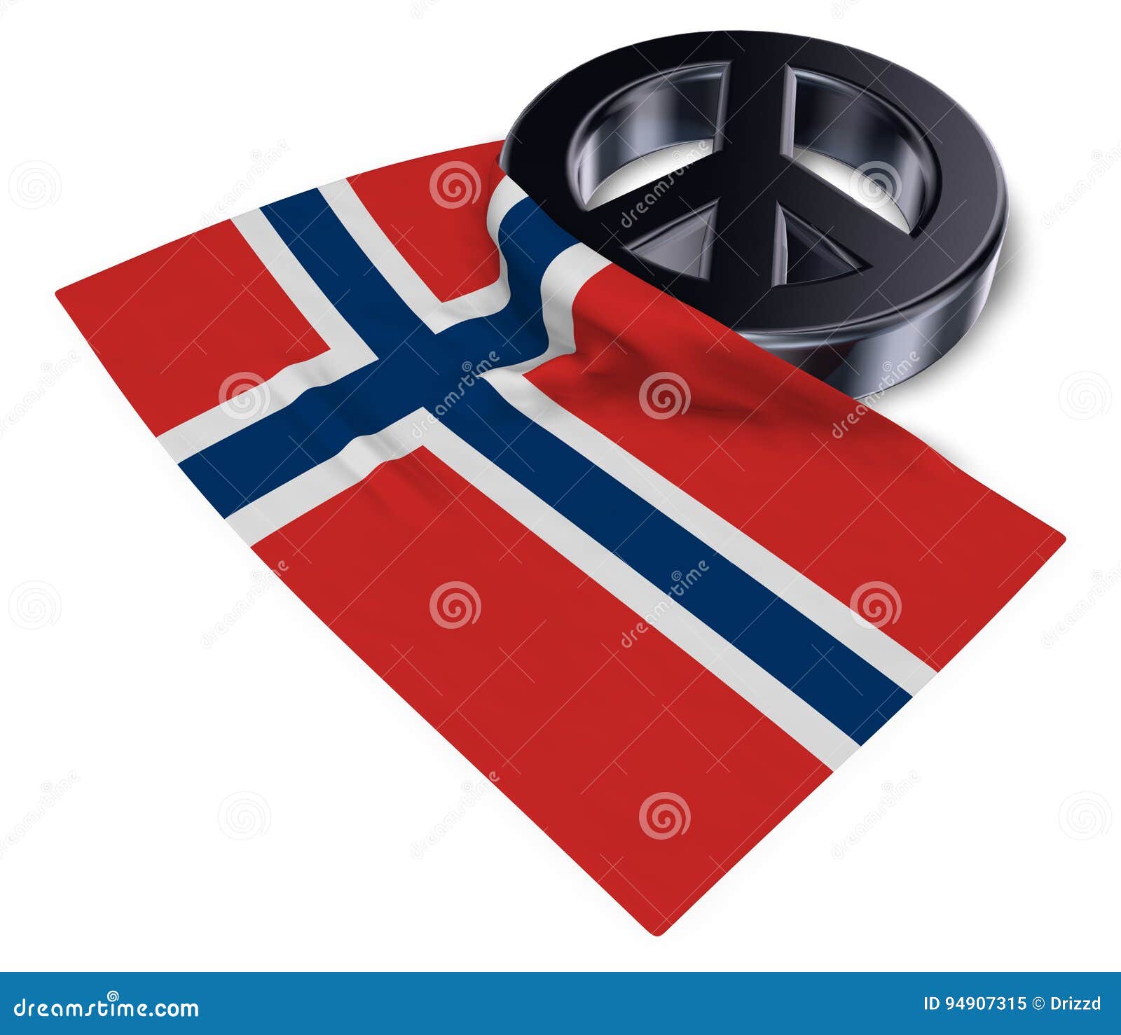 Peace Symbol and Flag of Noway Stock Illustration - Illustration of ...