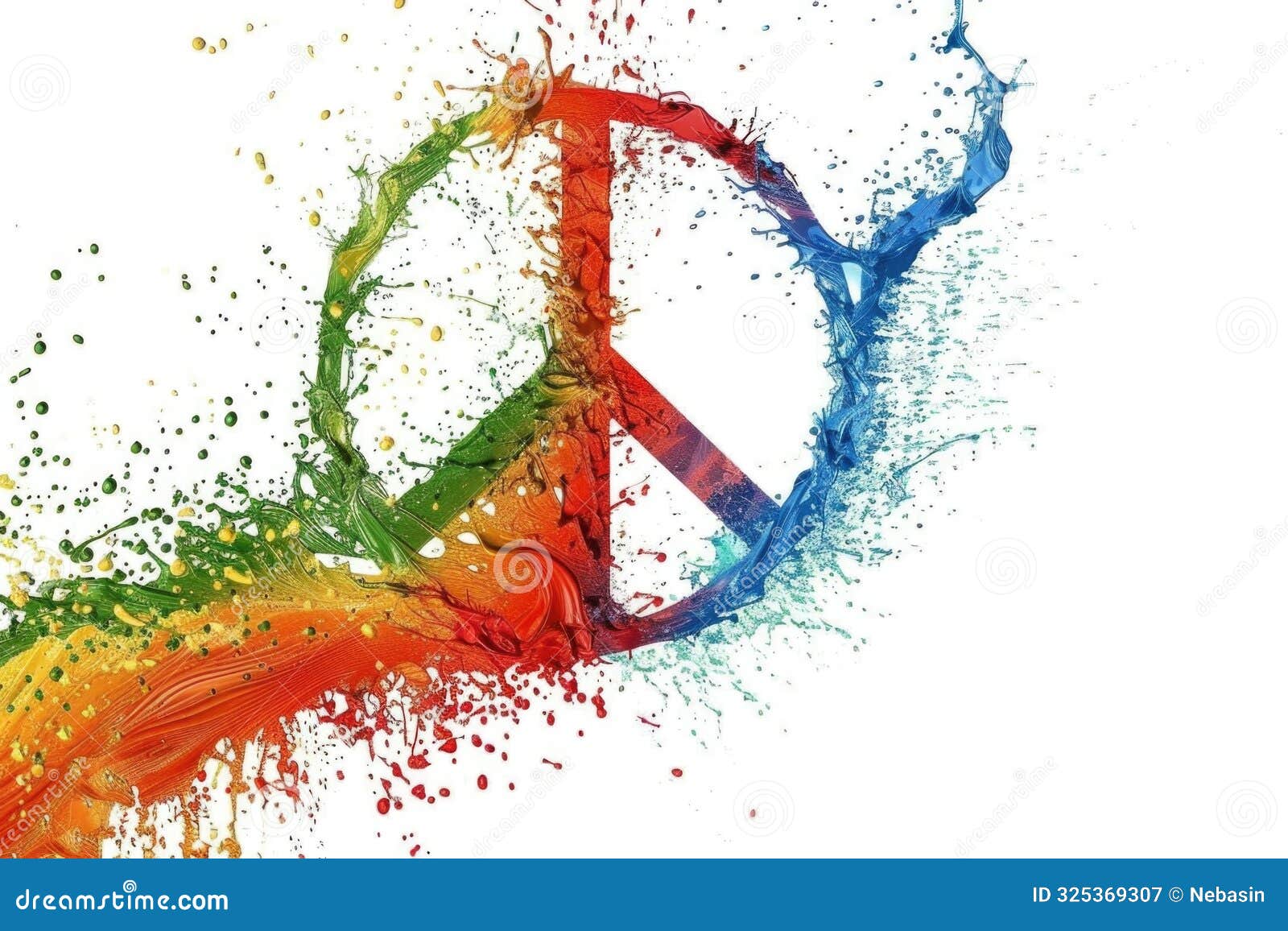 A Peace Symbol is Formed by the Colorful Spray of Liquid Stock ...