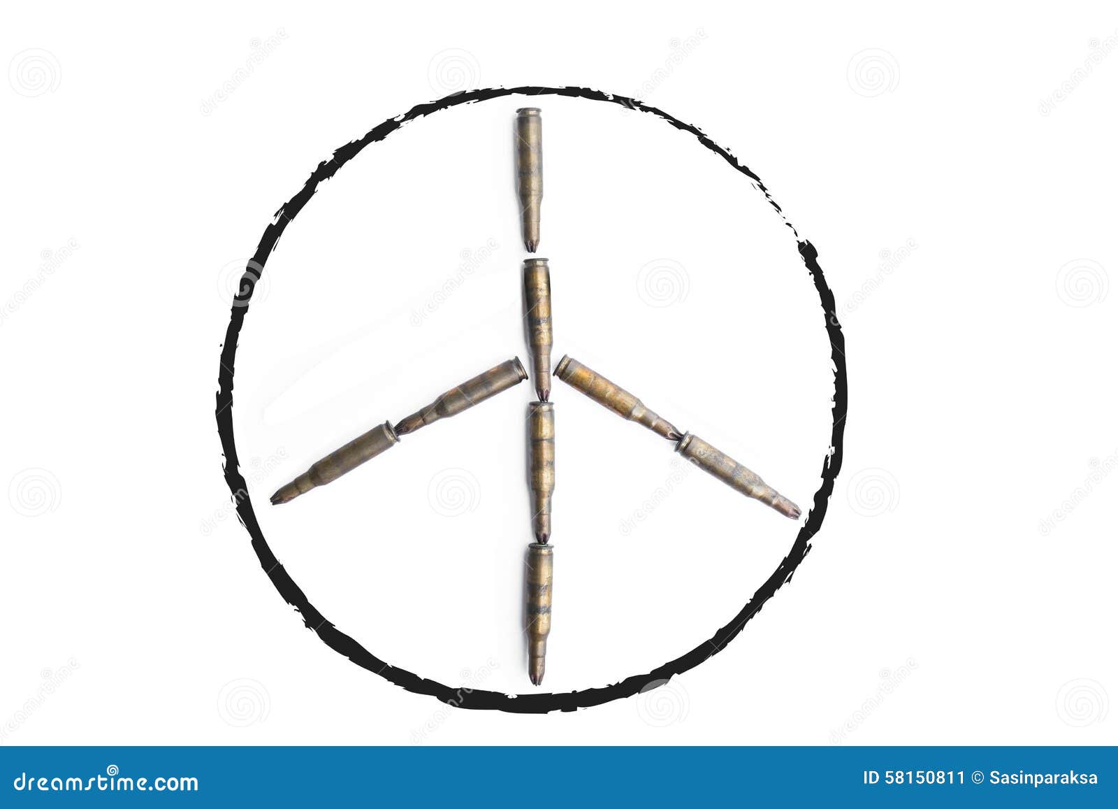Peace Symbol Formed by Old Bullets, Abstract Concept Stock Image ...