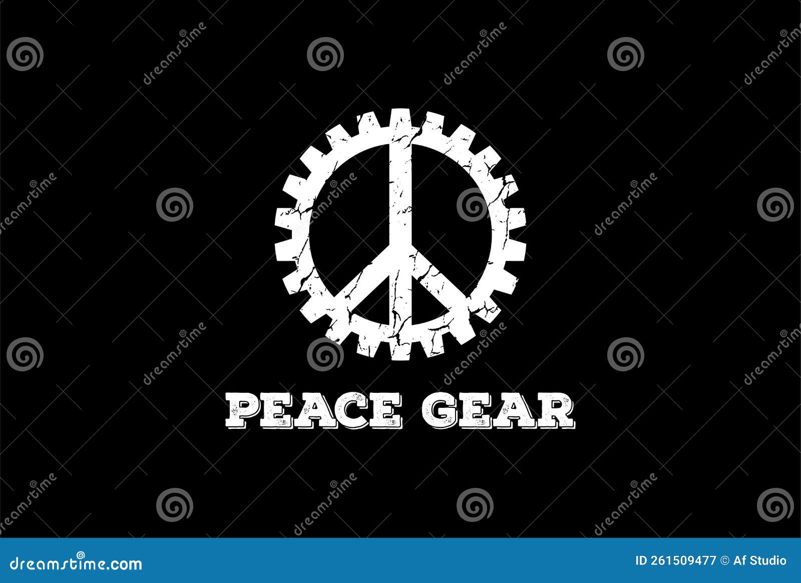 Peace Symbol with Gear Cog Driven for Union Industry Worker Community ...