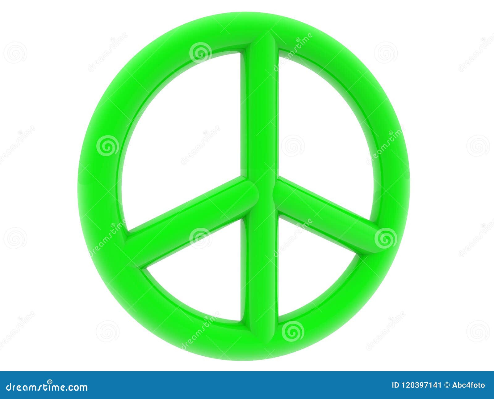 Peace Symbol in Green on White Stock Illustration - Illustration of ...