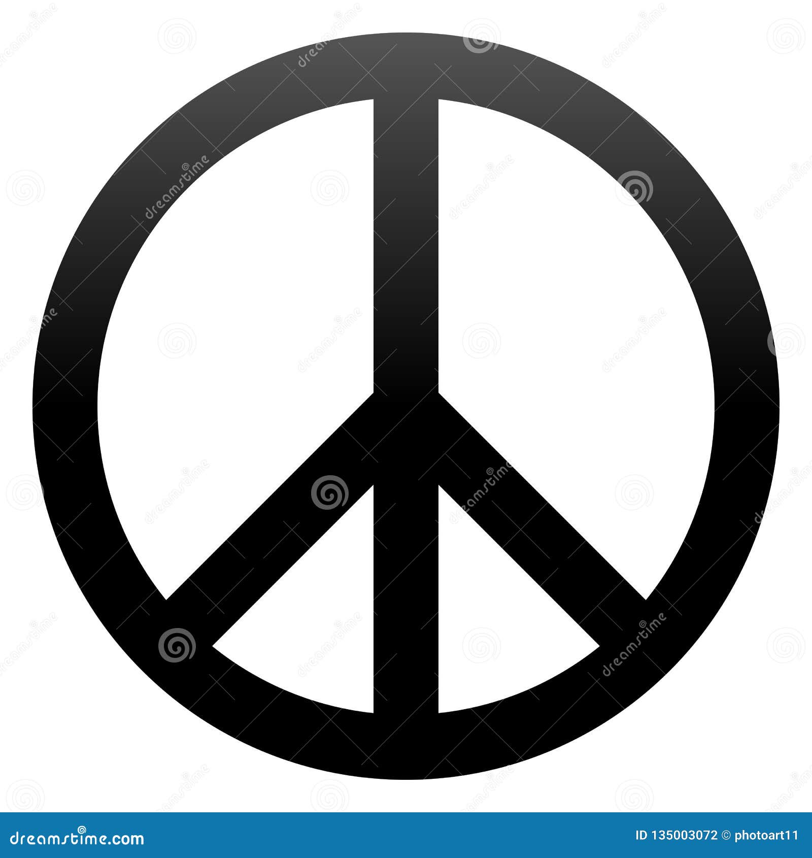 Peace Symbol Icon - Black Simple Gradient, Isolated - Vector Stock ...