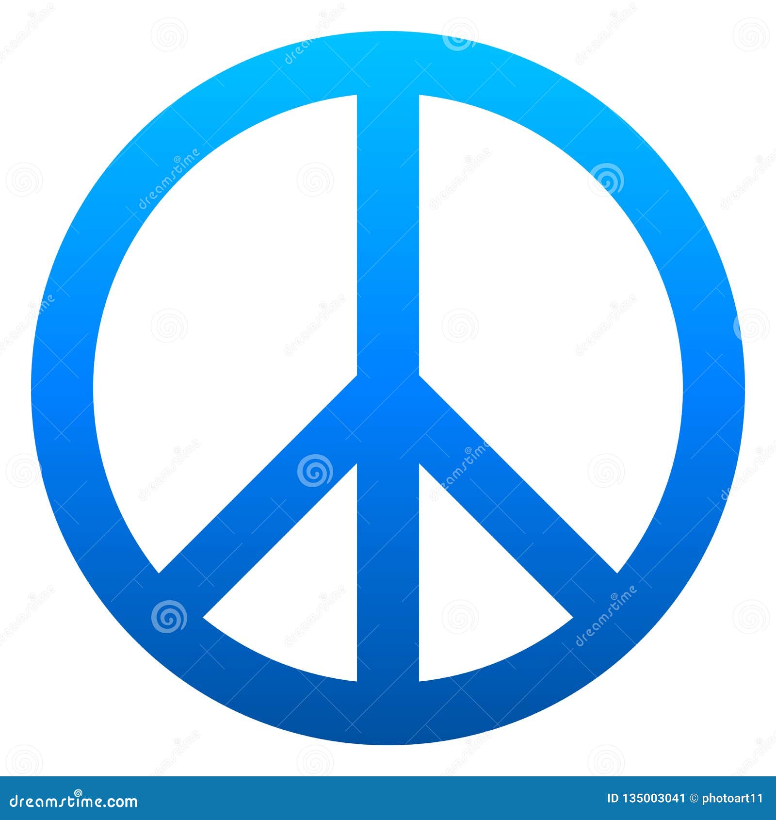 Peace Symbol Icon - Blue Simple Gradient, Isolated - Vector Stock ...