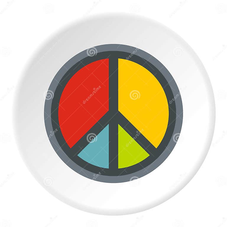 Peace symbol icon circle stock vector. Illustration of concept - 95436554