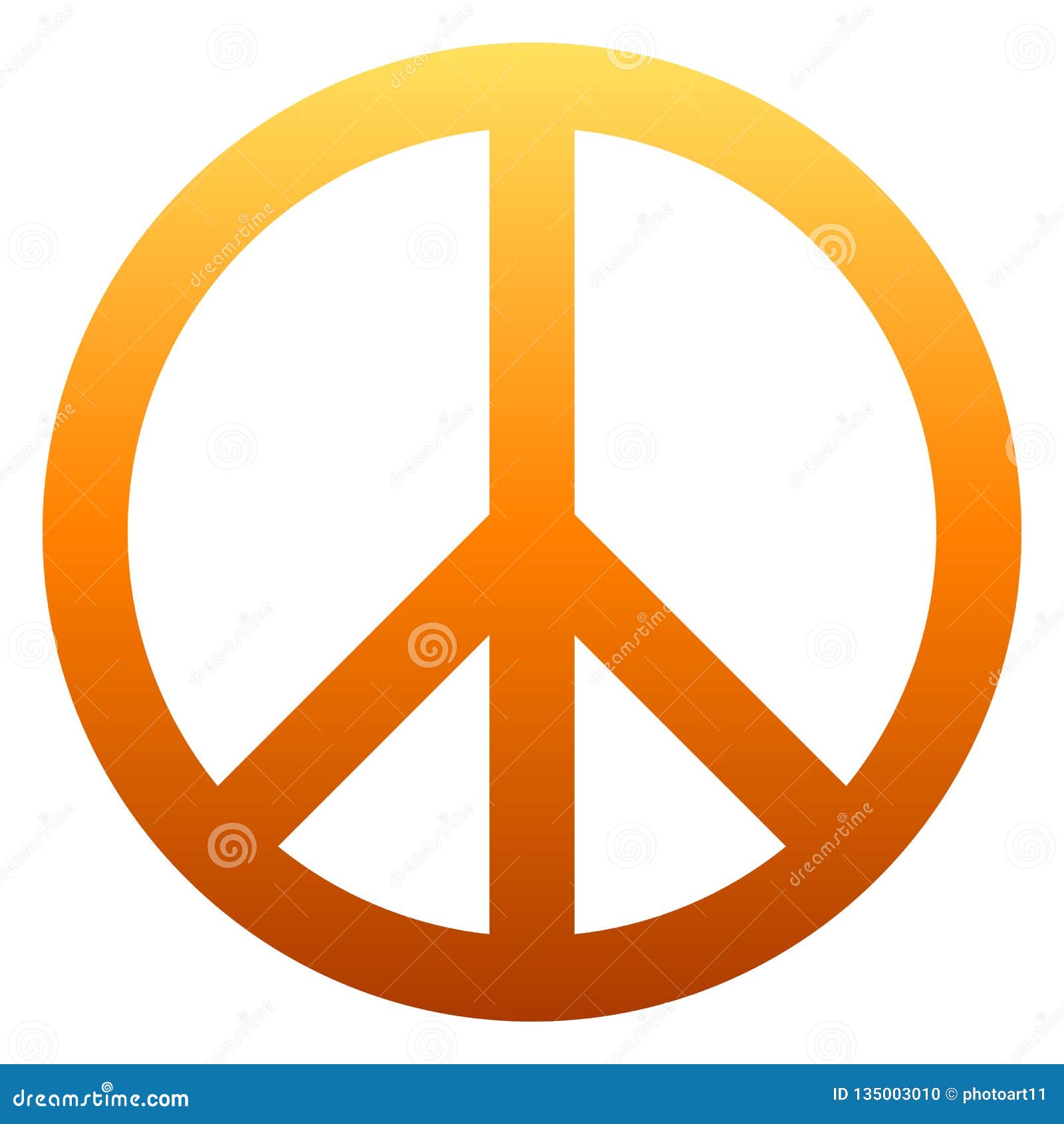 Peace Symbol Icon - Orange Simple Gradient, Isolated - Vector Stock ...