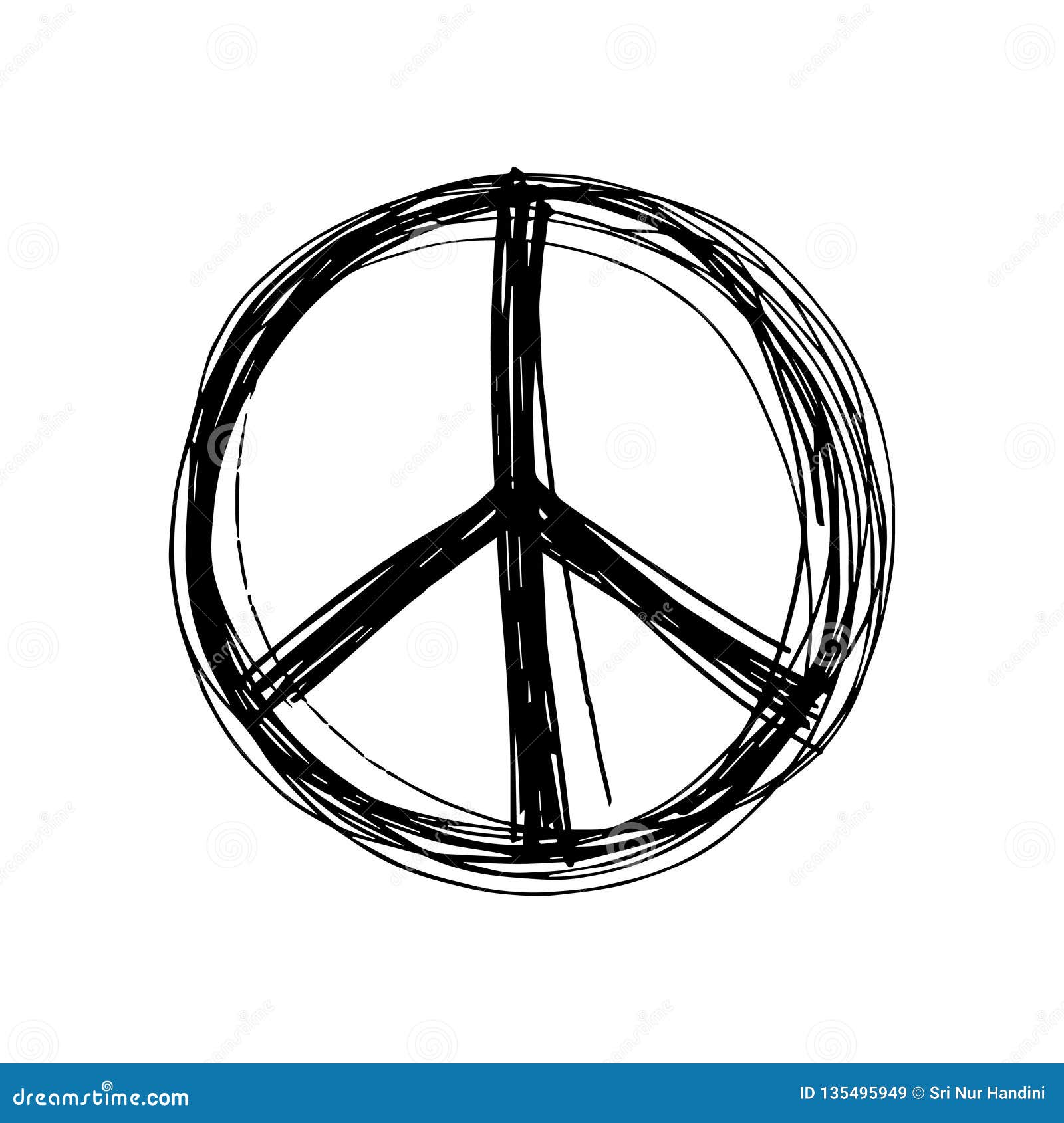Peace symbol icon. stock vector. Illustration of drawing - 135495949