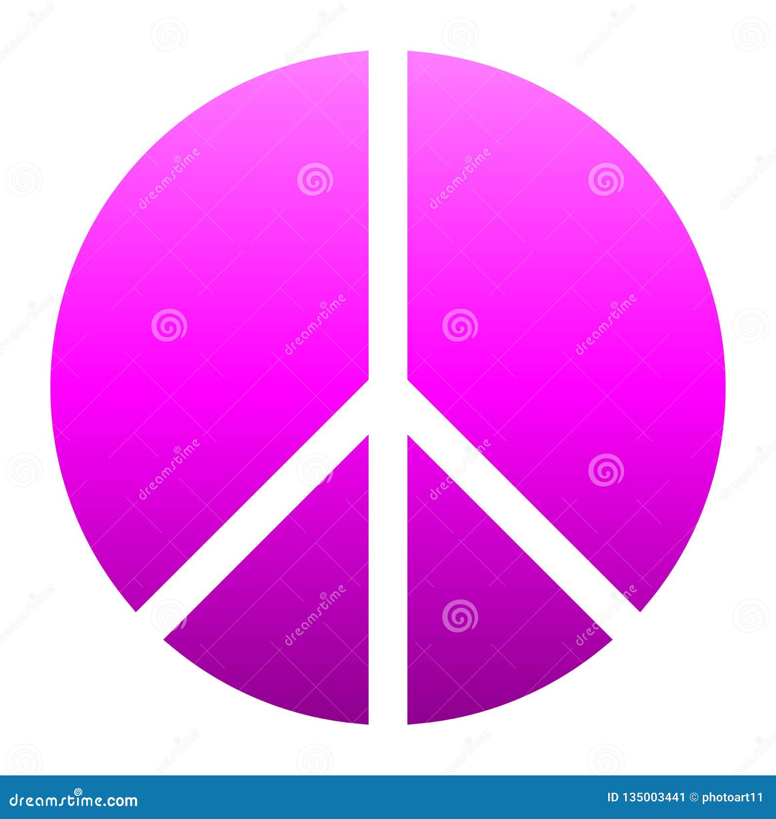 Peace Symbol Icon - Purple Simple Gradient, Segmented Shapes, Isolated ...