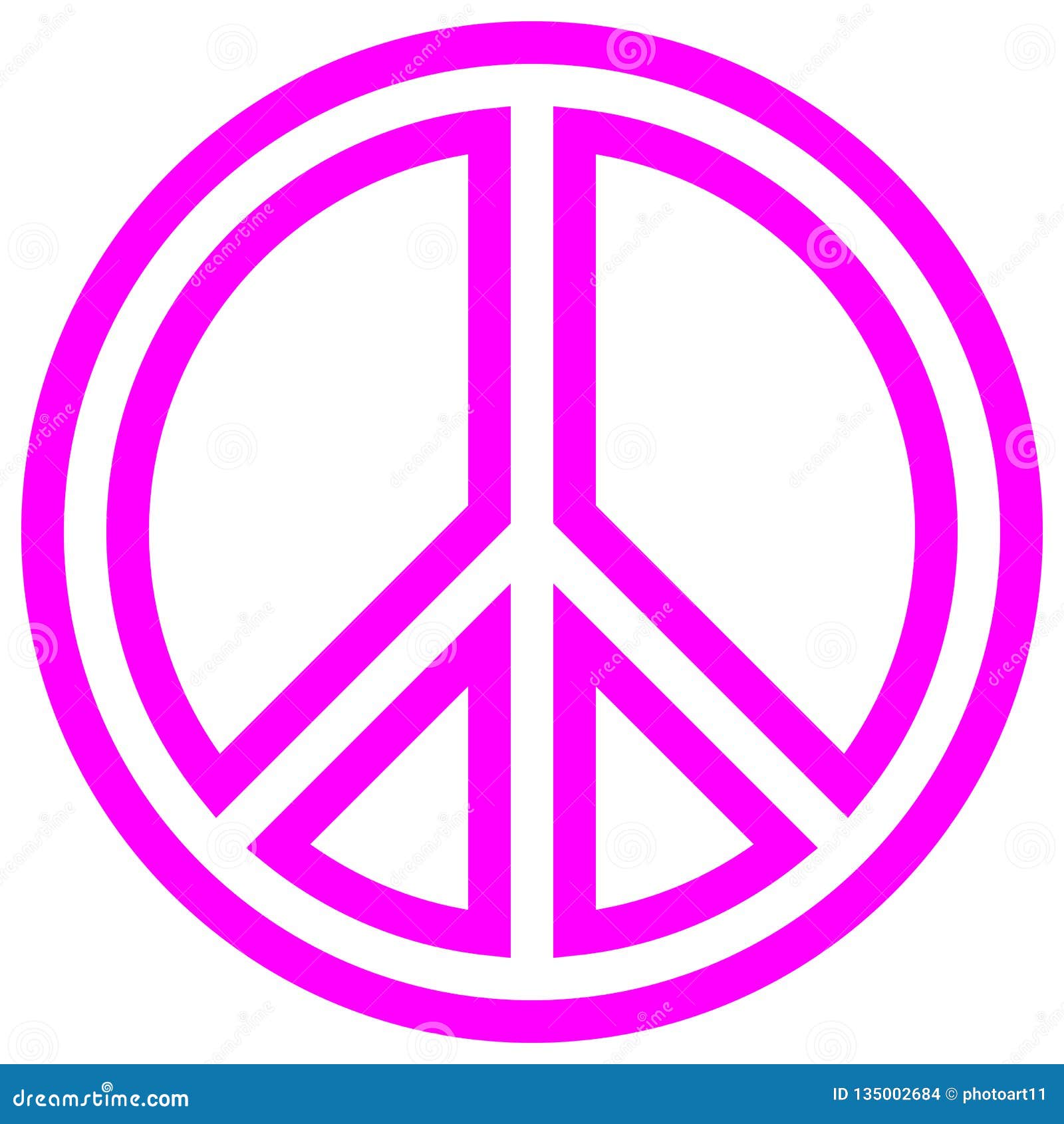 Peace Symbol Icon - Purple Simple Outlined, Isolated - Vector Stock ...