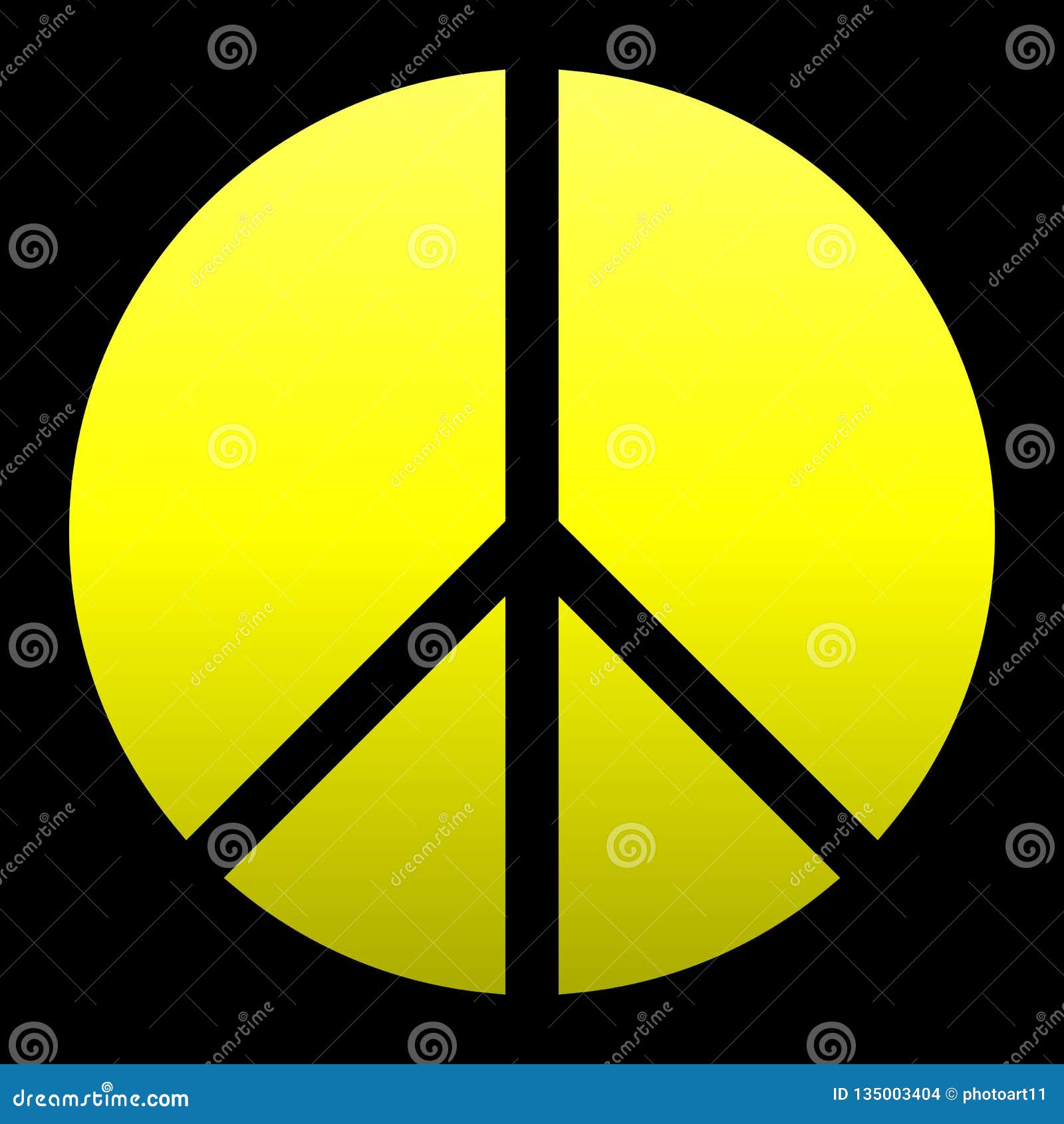 Peace Symbol Icon - Yellow Simple Gradient, Segmented Shapes, Isolated ...