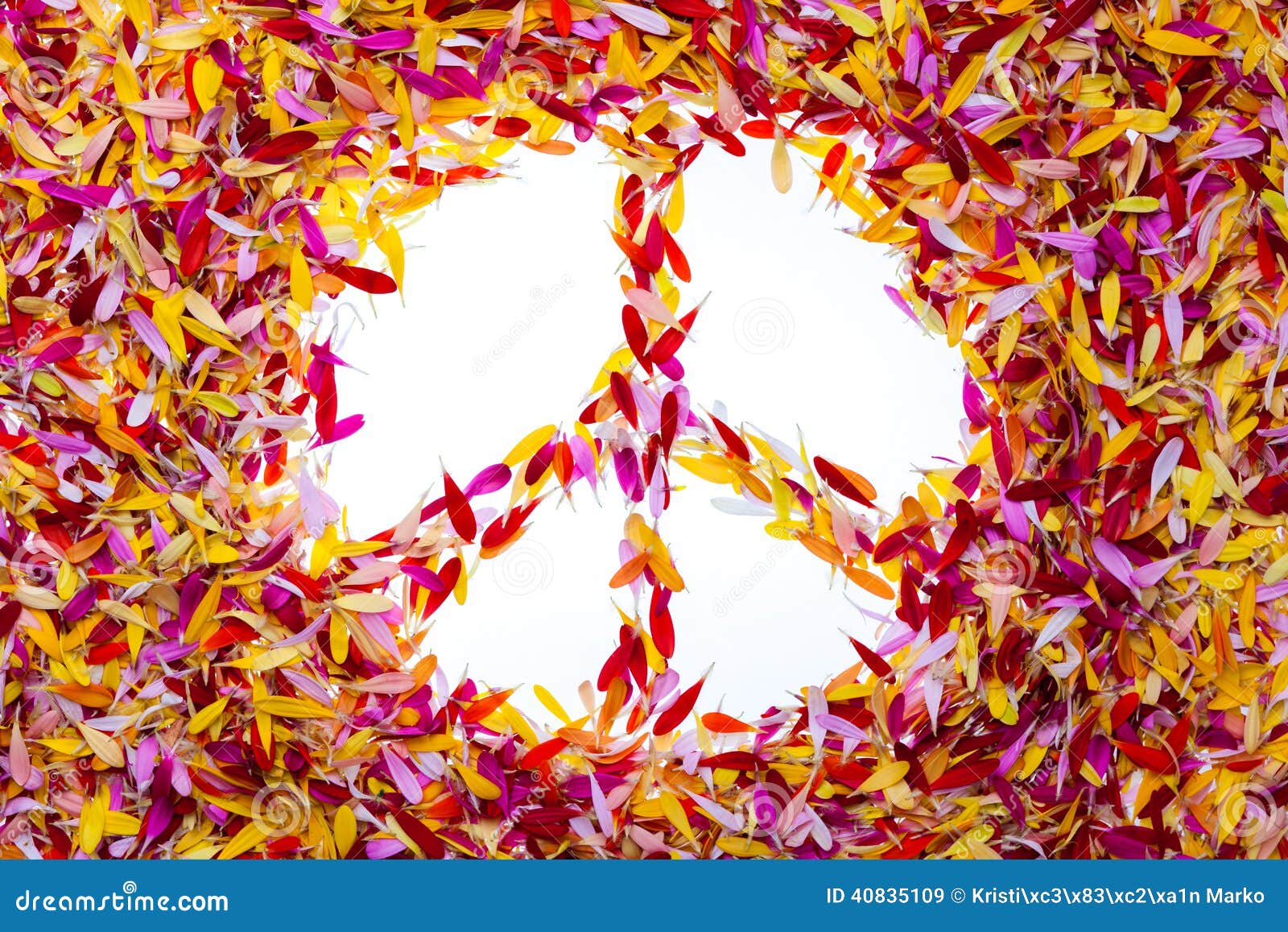The Peace Symbol Inside of Petals Stock Image - Image of love ...