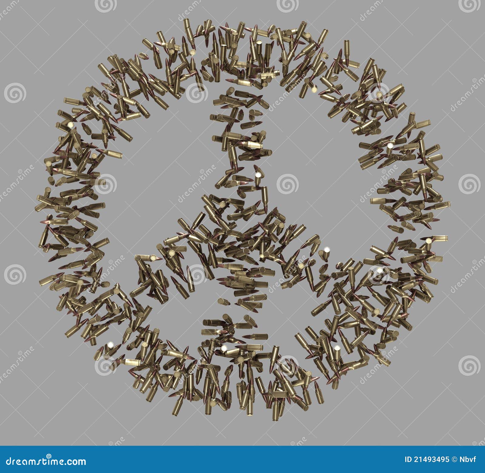 Peace Symbol Made of Bullets Stock Illustration - Illustration of peace ...