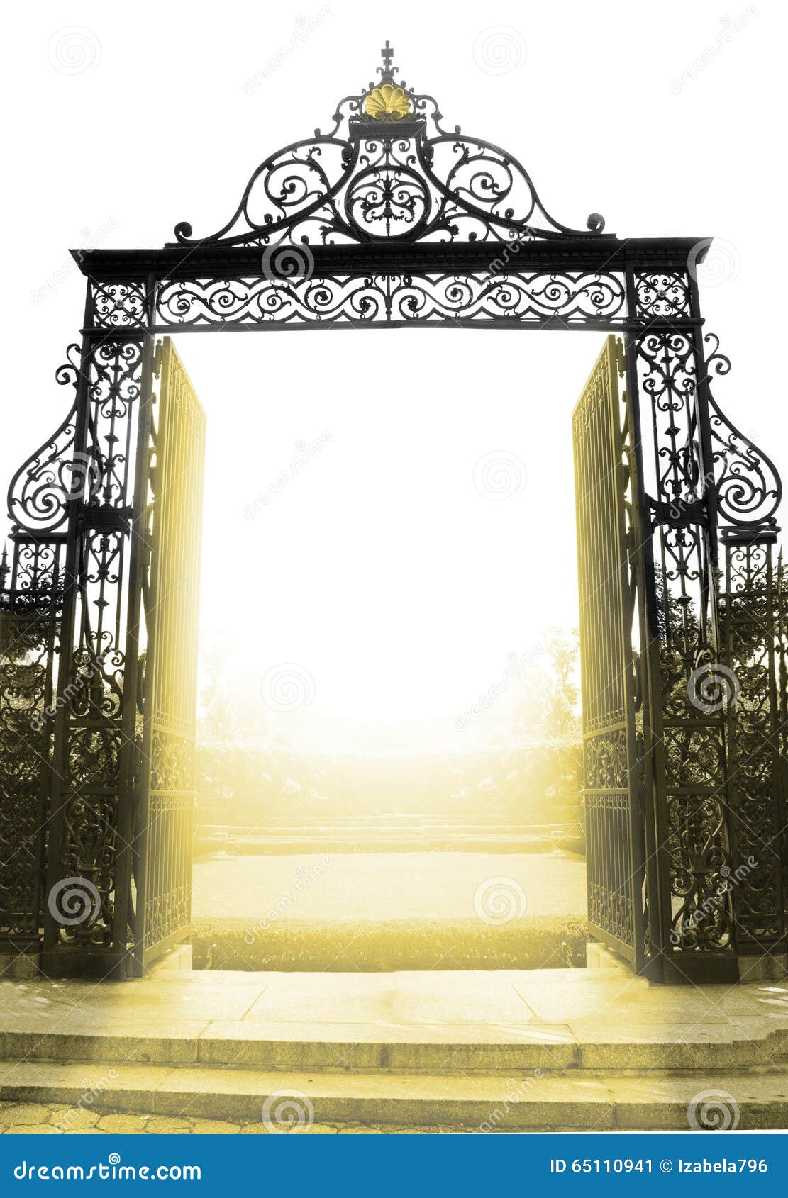 Beautiful Open Gate with Sunlight Coming through. Stock Image - Image ...
