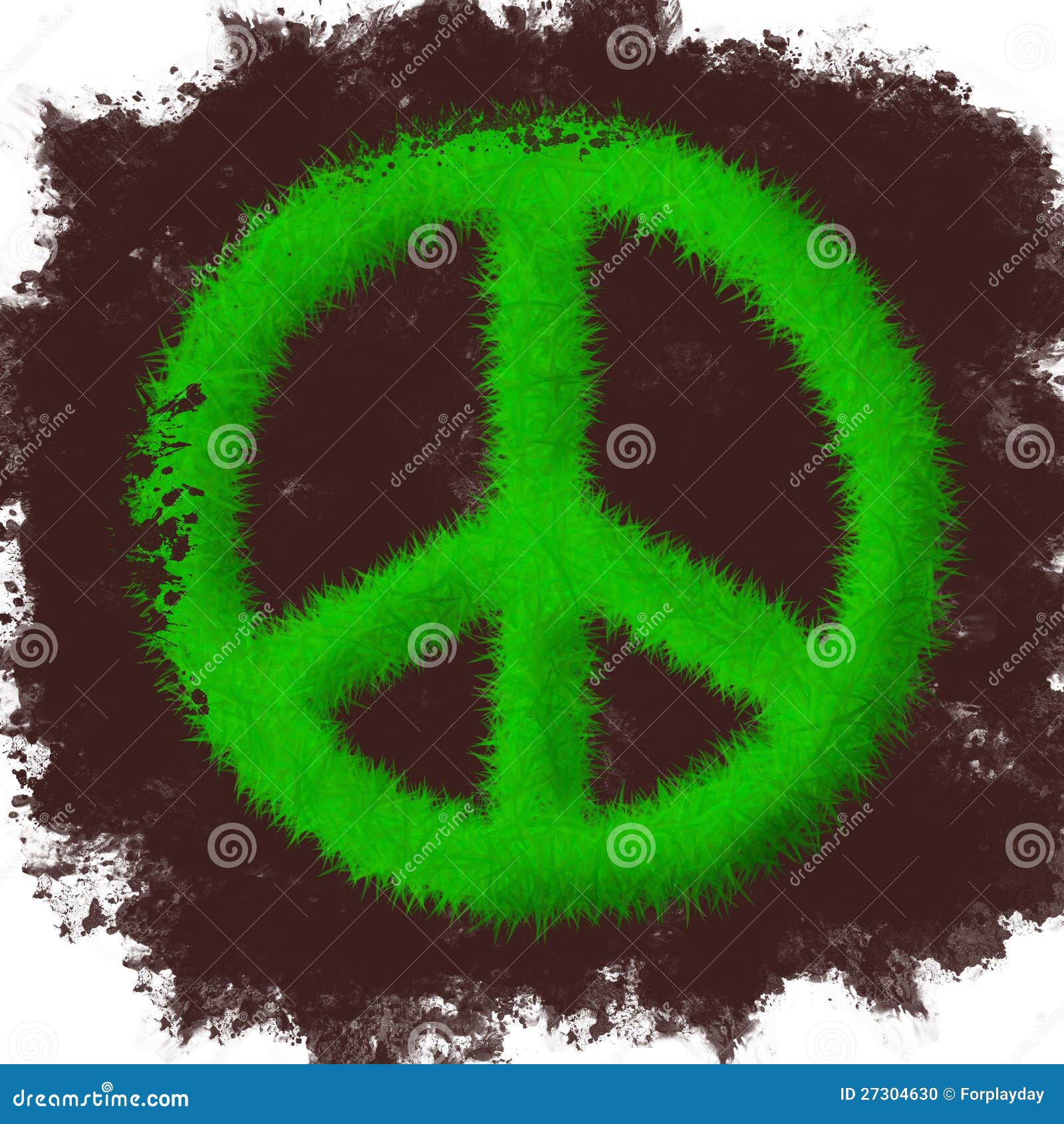 Peace symbol made of grass stock illustration. Illustration of grass ...