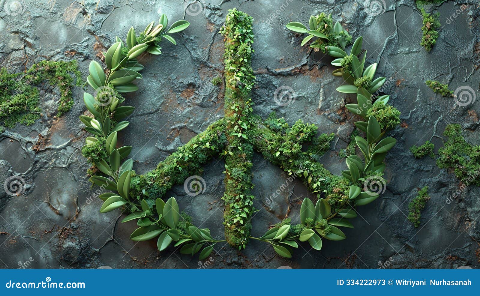 Peace Symbol Made of Greenery Stock Illustration - Illustration of ...