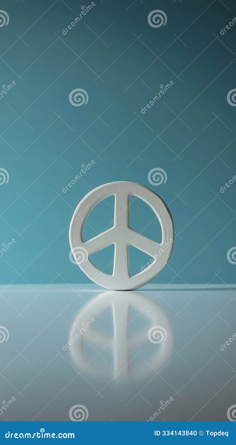 Peace Symbol on Minimalist Blue Color Background Stock Illustration ...