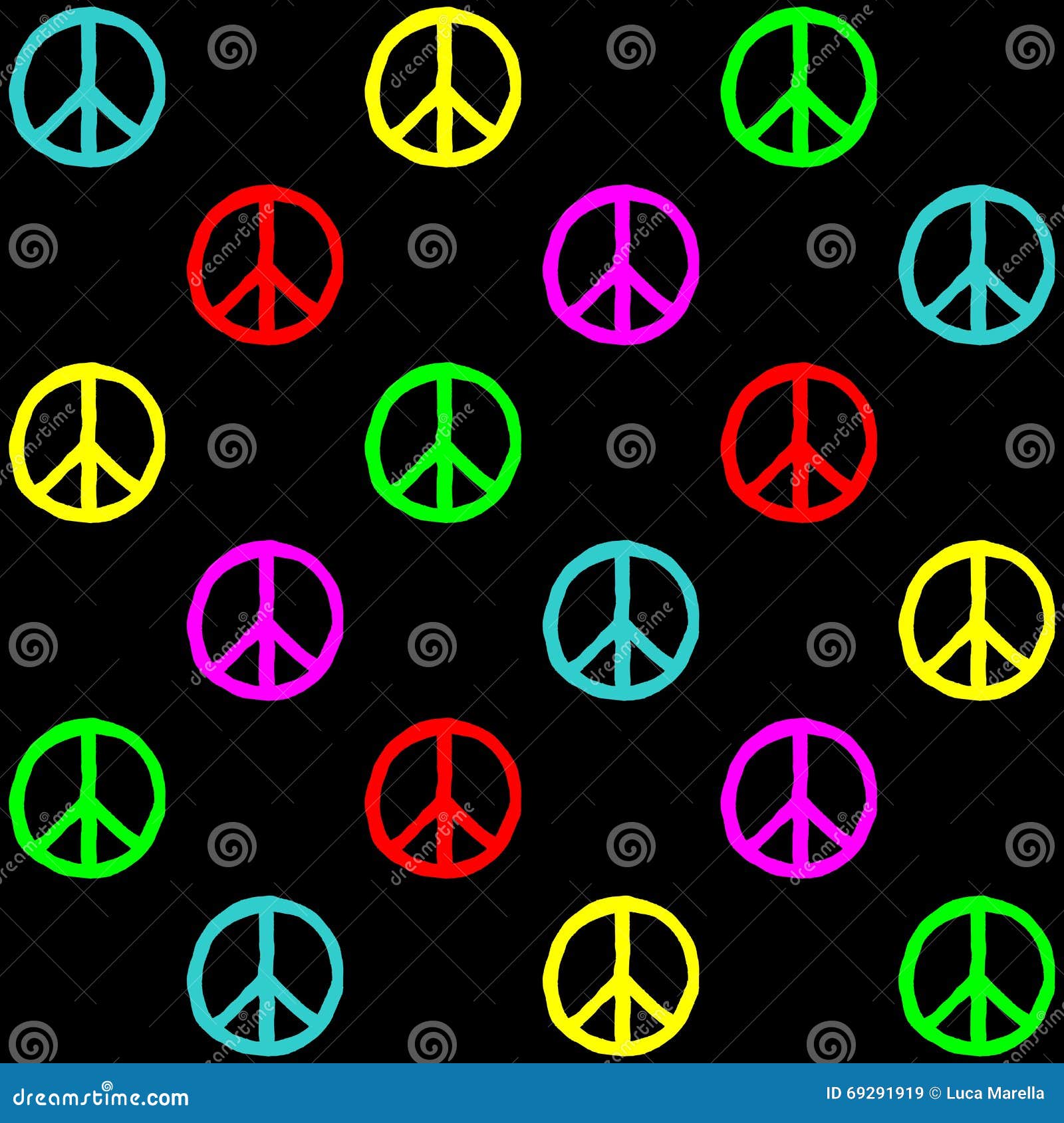 Peace Symbol Pattern Background Stock Vector - Illustration of black ...