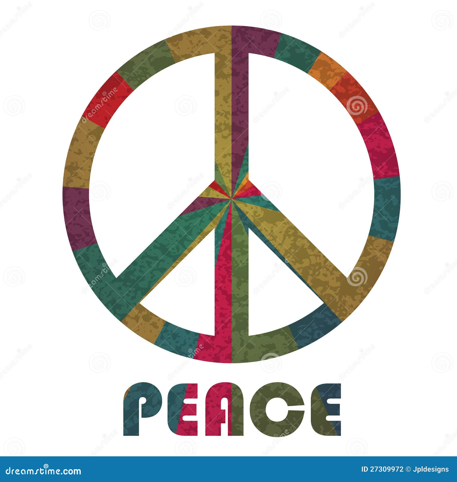 Peace Symbol with Rays Pattern Illustration Stock Vector - Illustration ...