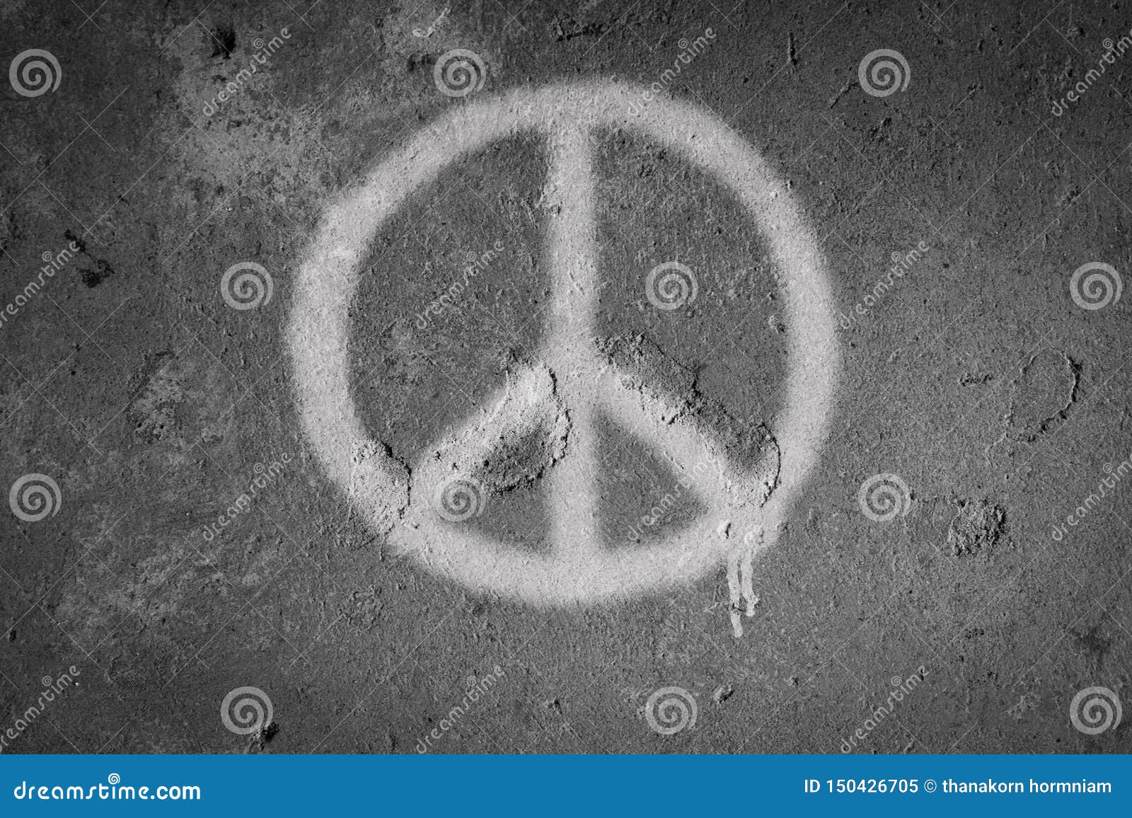 Peace Symbol Spray Painted on the Wall Stock Image - Image of black ...