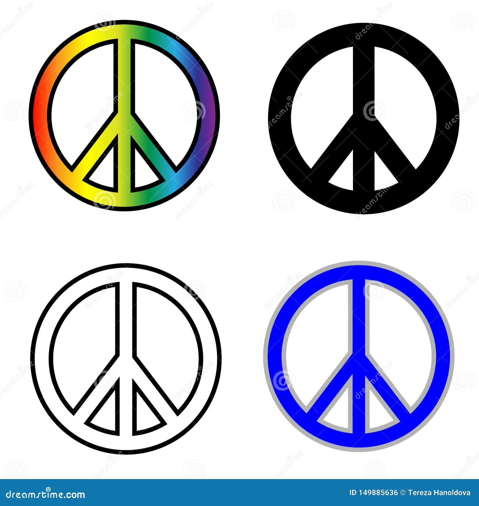 Peace Symbols Isolated on White Background- Symbol-sign Stock Vector ...