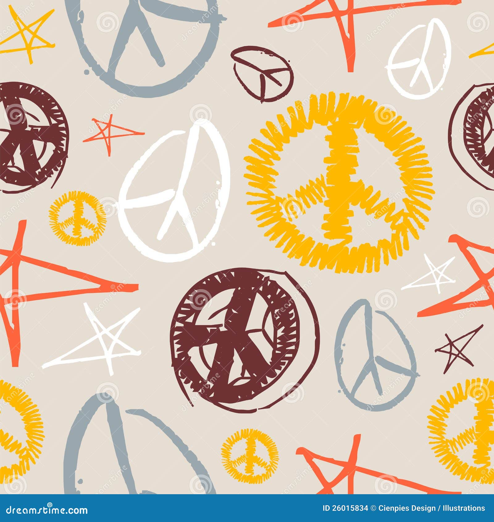Peace Symbols Seamless Background Vector Illustration | CartoonDealer ...