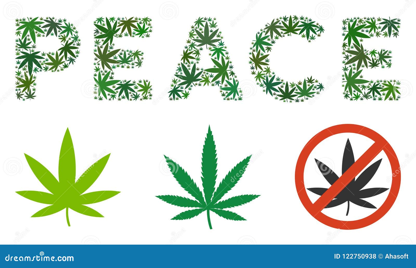 Peace Label Composition of Weed Leaves Stock Vector - Illustration of ...